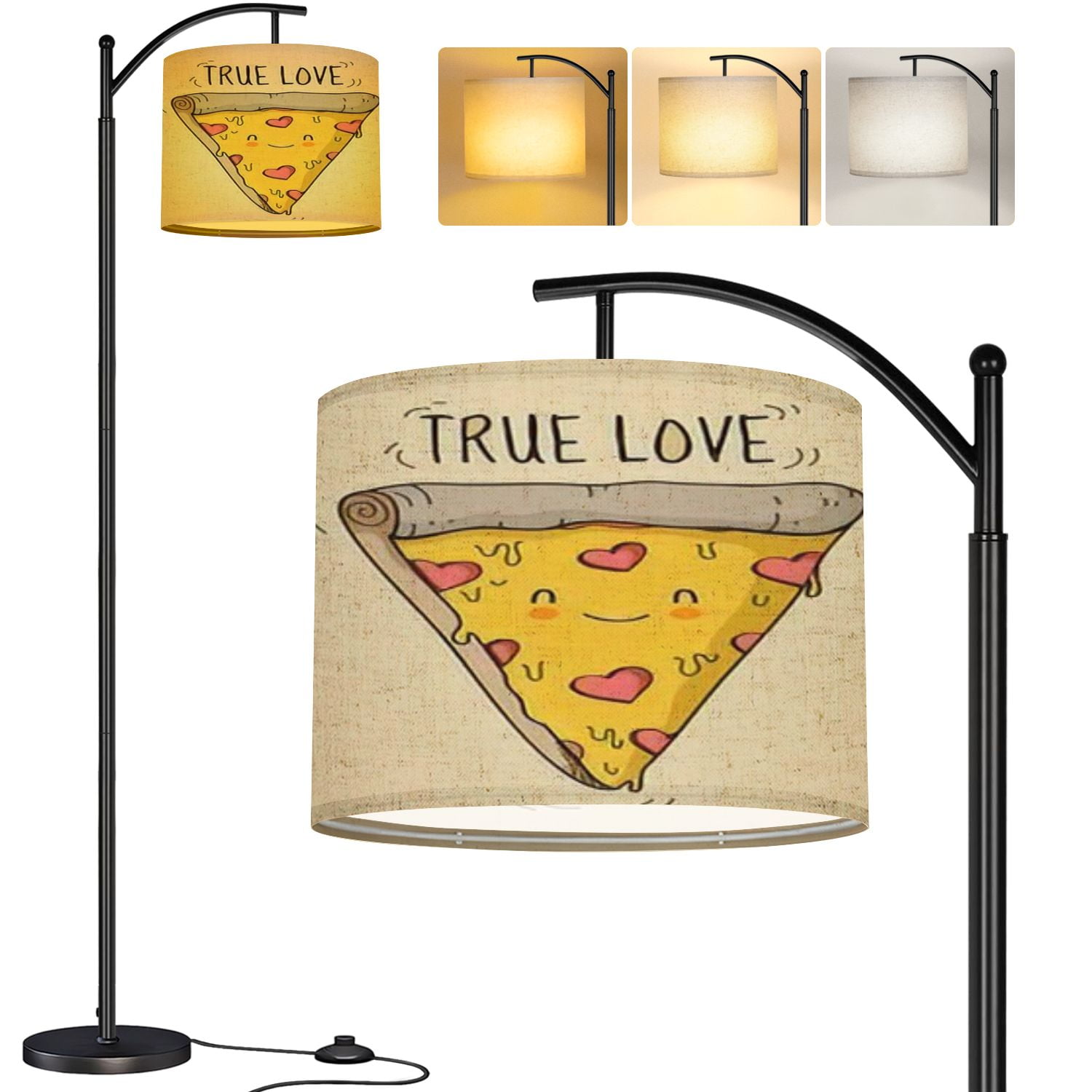 Arc Floor Lamp Appetizing animated smiling cute pizza triangle cheese ...