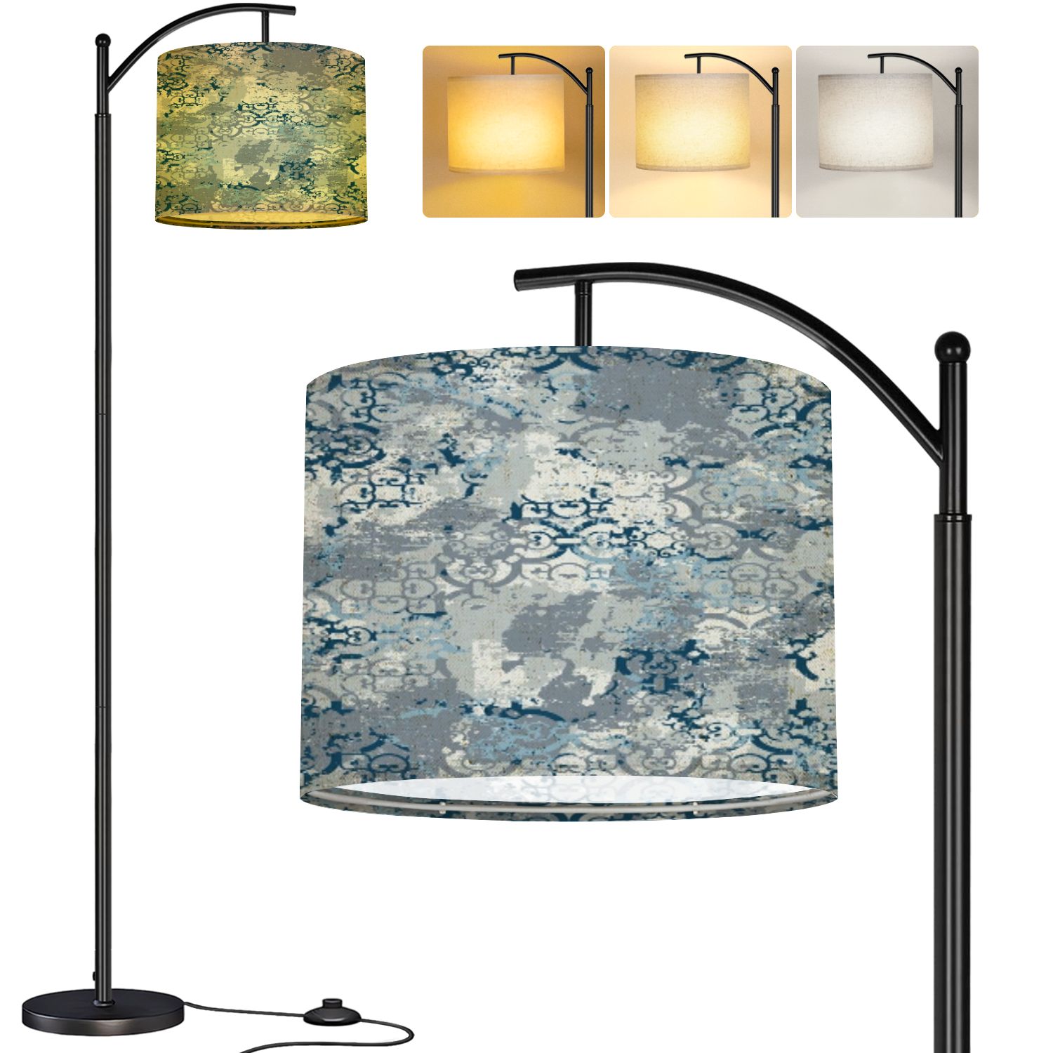 Arc Floor Lamp Arabesque baroque elements abstract grunge seamless Tall ...