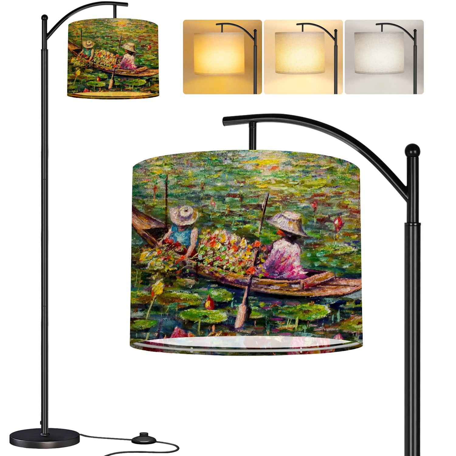 Arc Floor Lamp Art Oil painting Fine art hut Thailand Countryside lotus ...