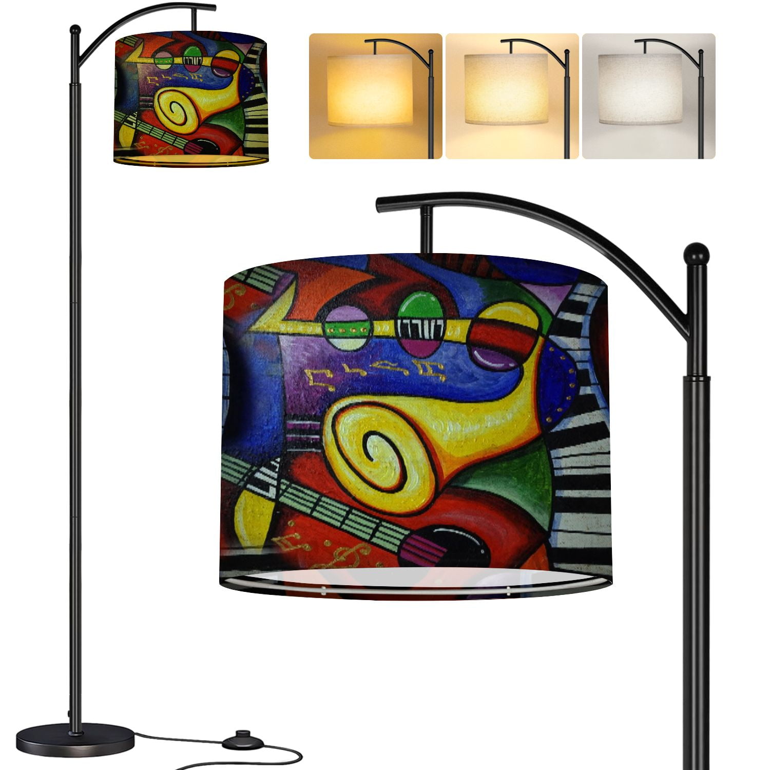 Arc Floor Lamp Art oil Painting Abstract Triangle Curve Square Music ...