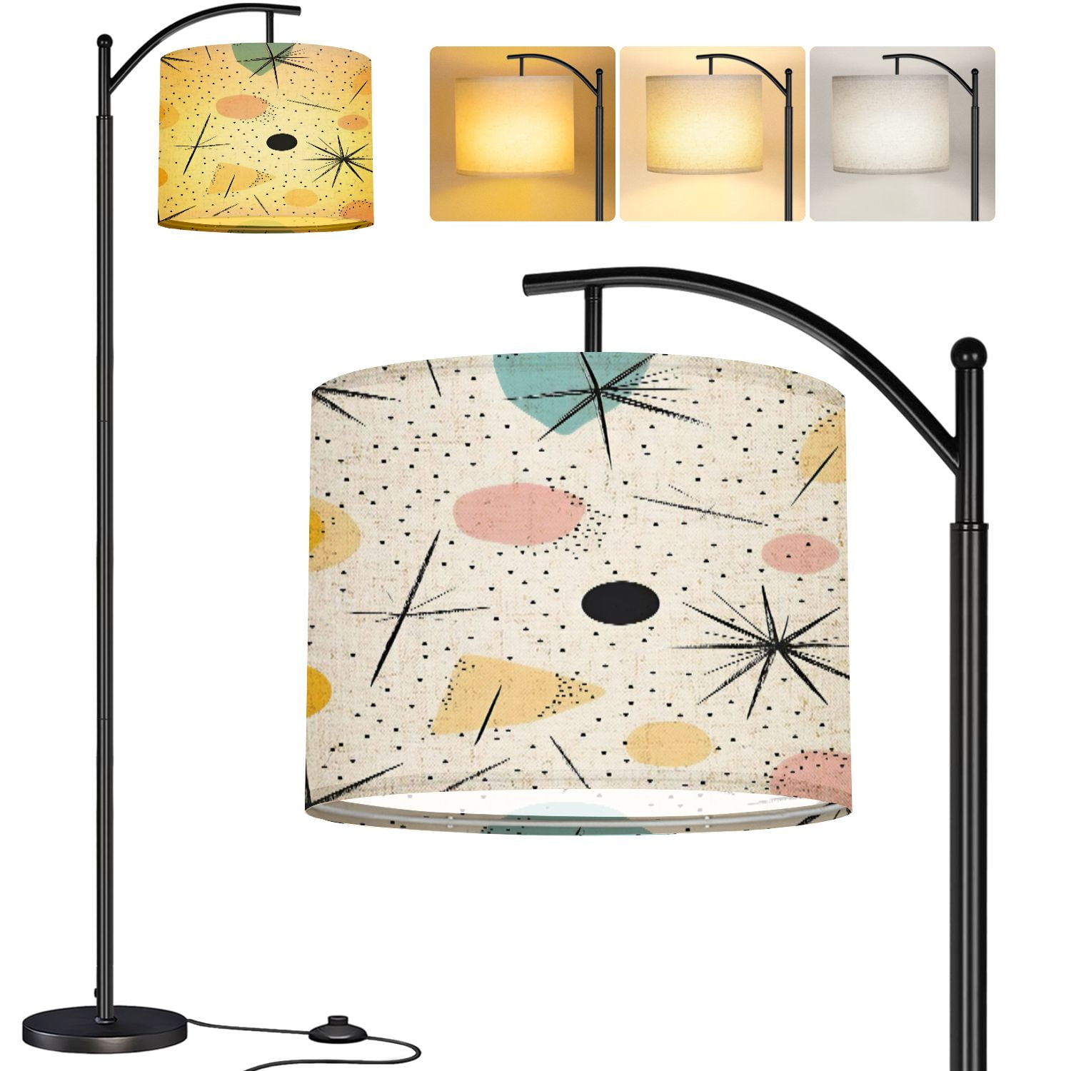 Arc Floor Lamp Atomic Starbursts Mid Century Modern Sputnik Palm ...