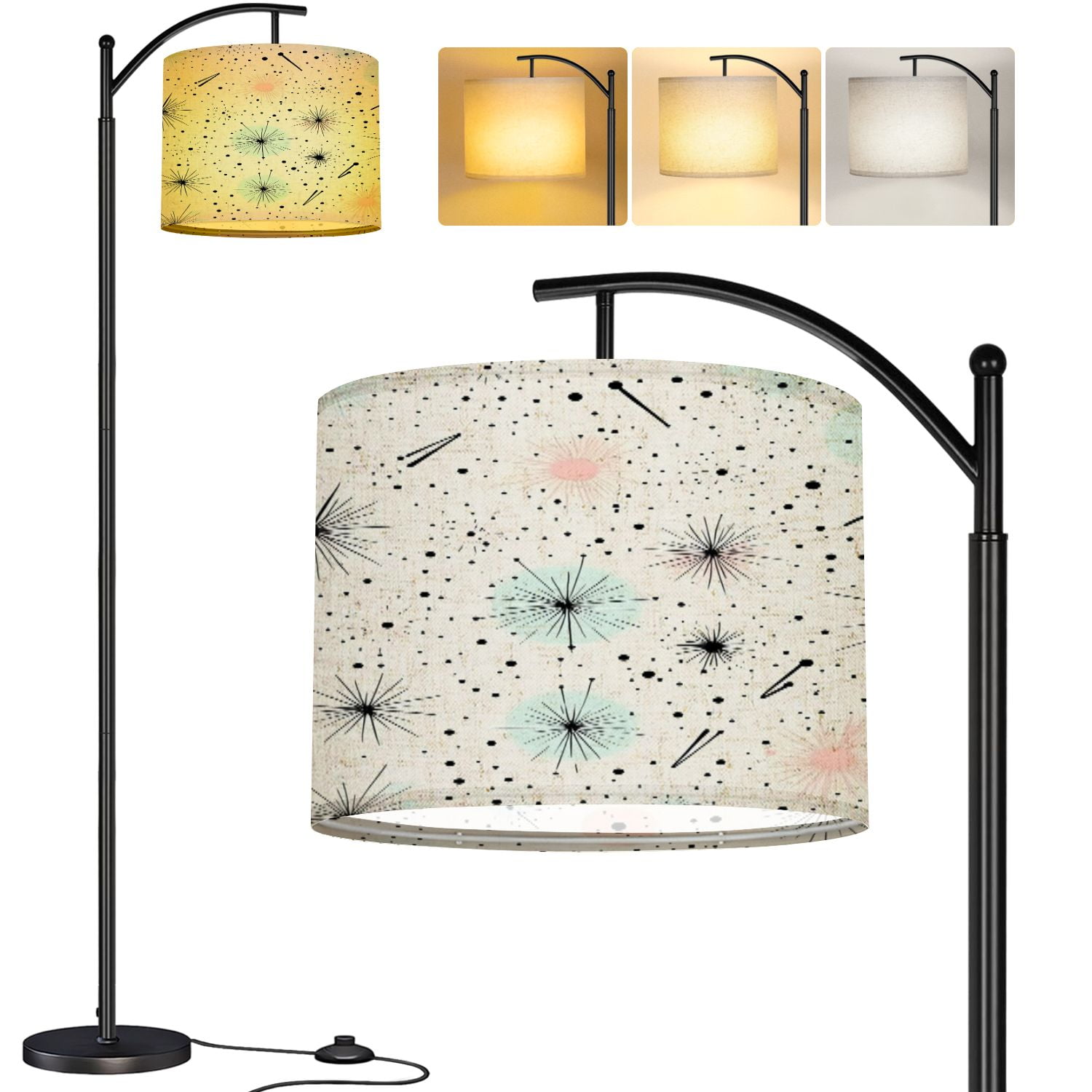 Arc Floor Lamp Atomic Starbursts Mid Century Modern Sputnik Palm ...