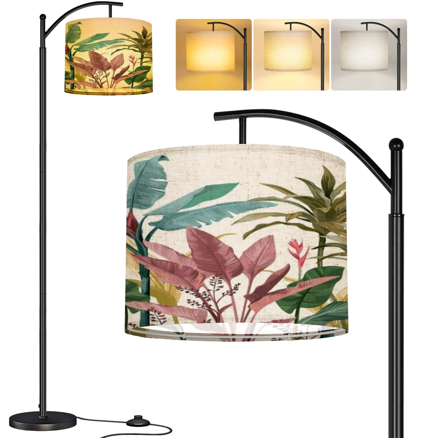 Arc Floor Lamp Banana leaves Coupon seamless pattern Tall Modern ...