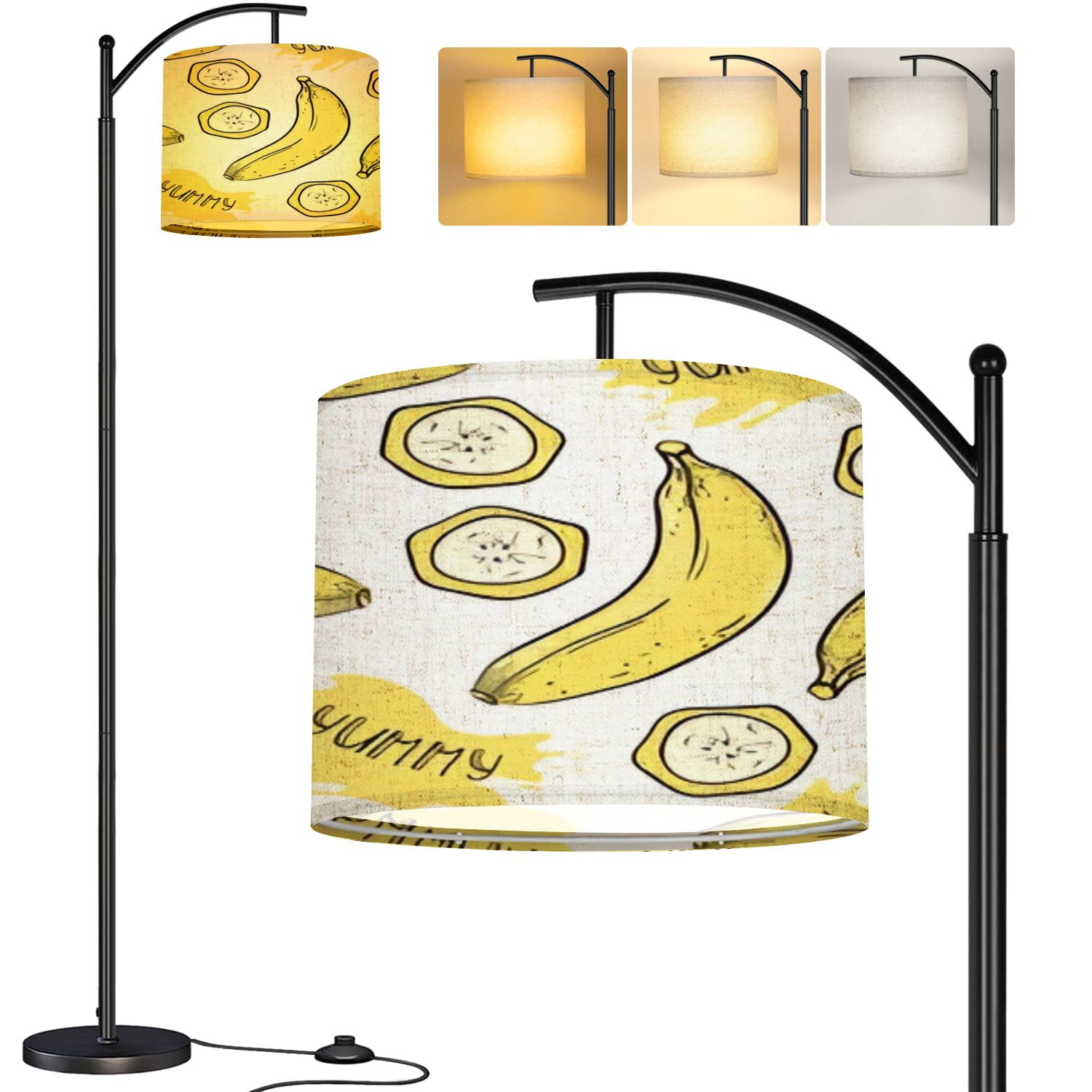 Arc Floor Lamp Banana slices seamless pattern juice drop inscription ...