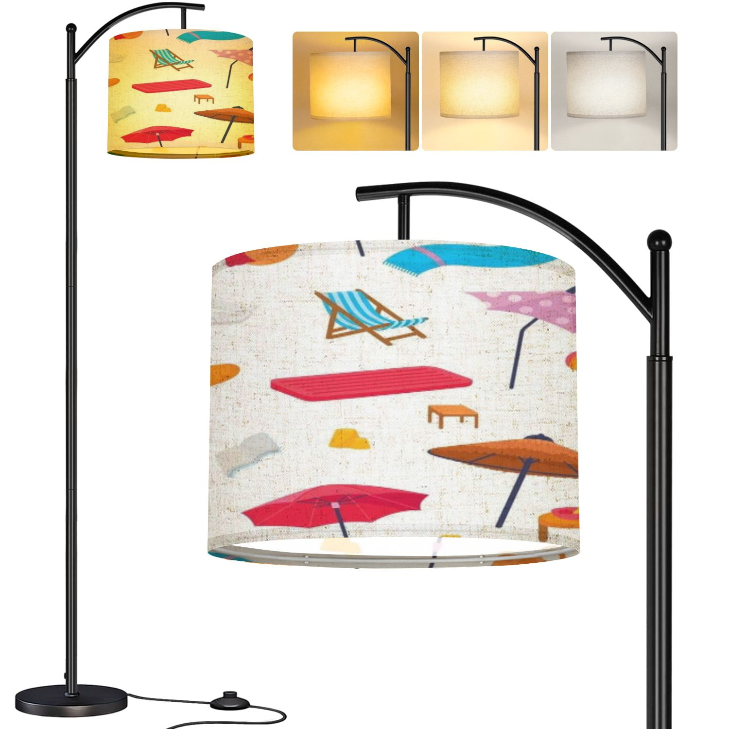 Arc Floor Lamp Beach travel accessories Sun protect umbrella flip flop ...