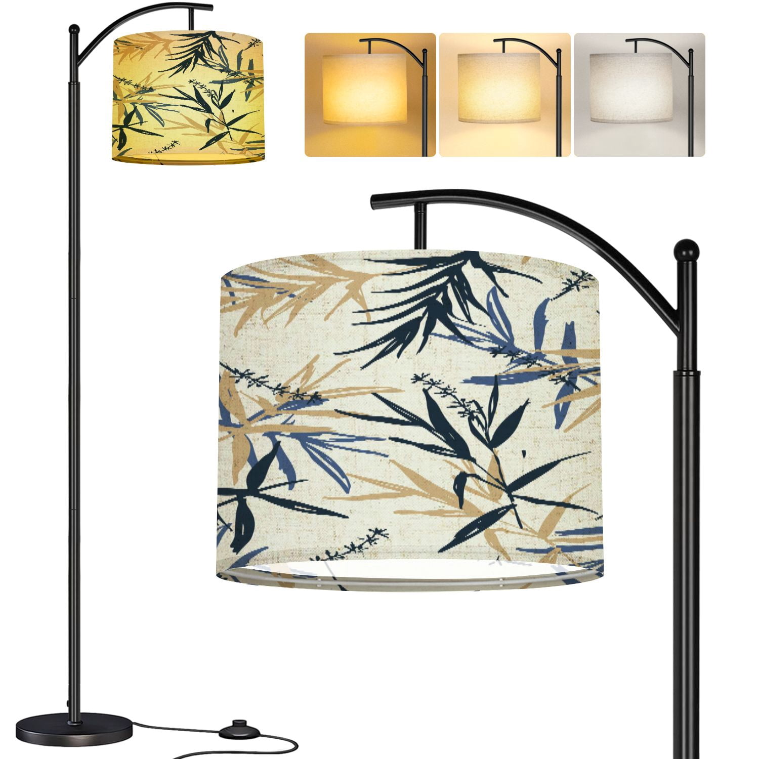 Arc Floor Lamp Beautiful Seamless pattern brush blue beige bamboo ...