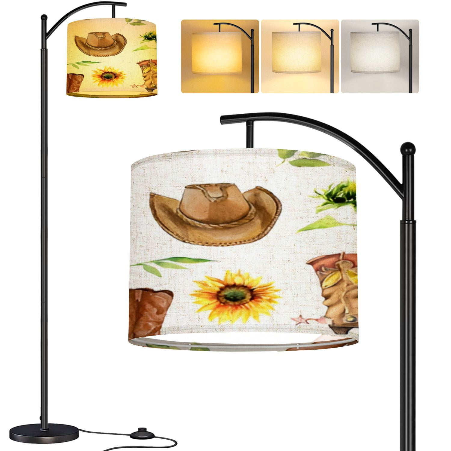 Arc Floor Lamp Beautiful cowboy themed seamless pattern Barn Rustical ...