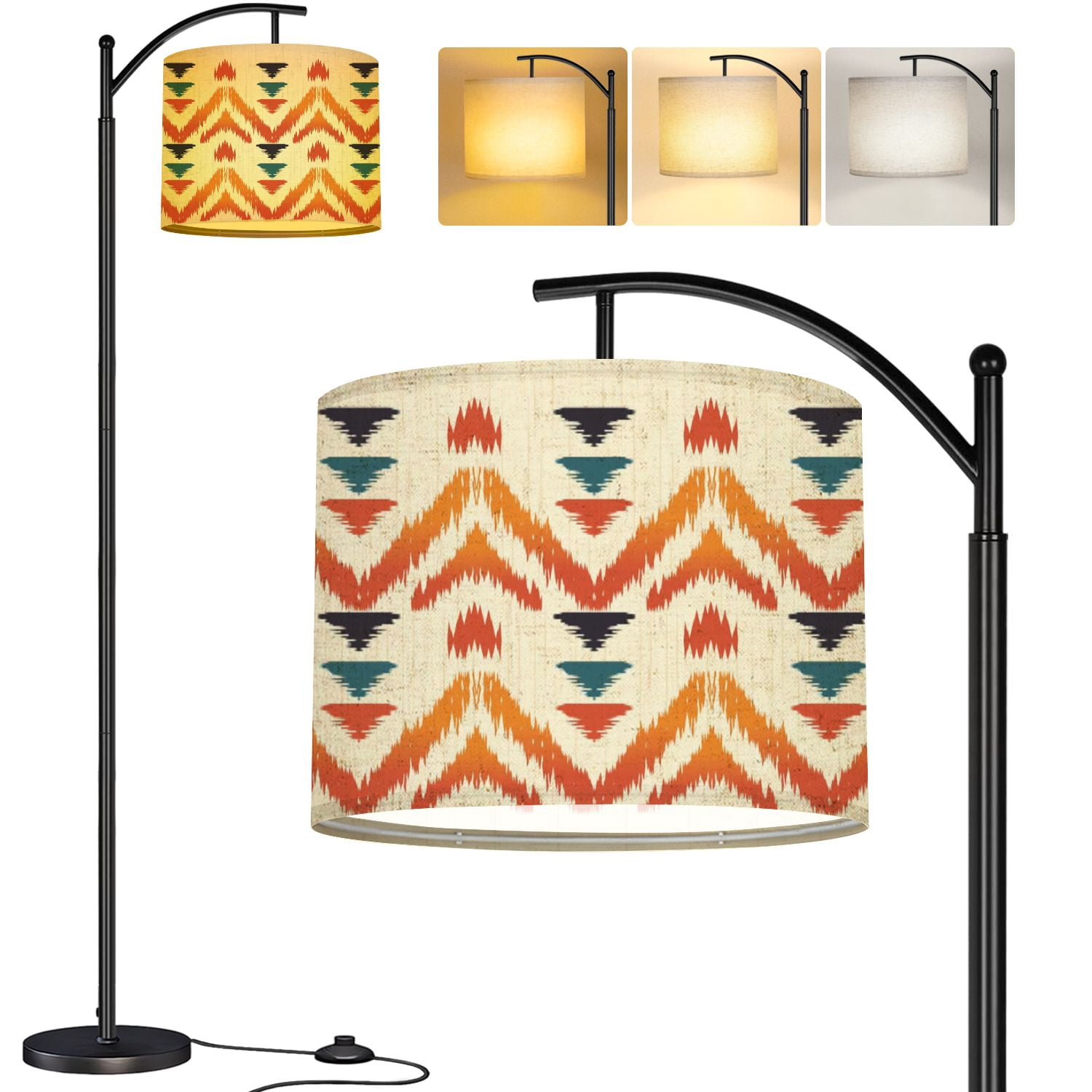 Arc Floor Lamp Beautiful ikat art Ethnic Seamless pattern tribal folk ...