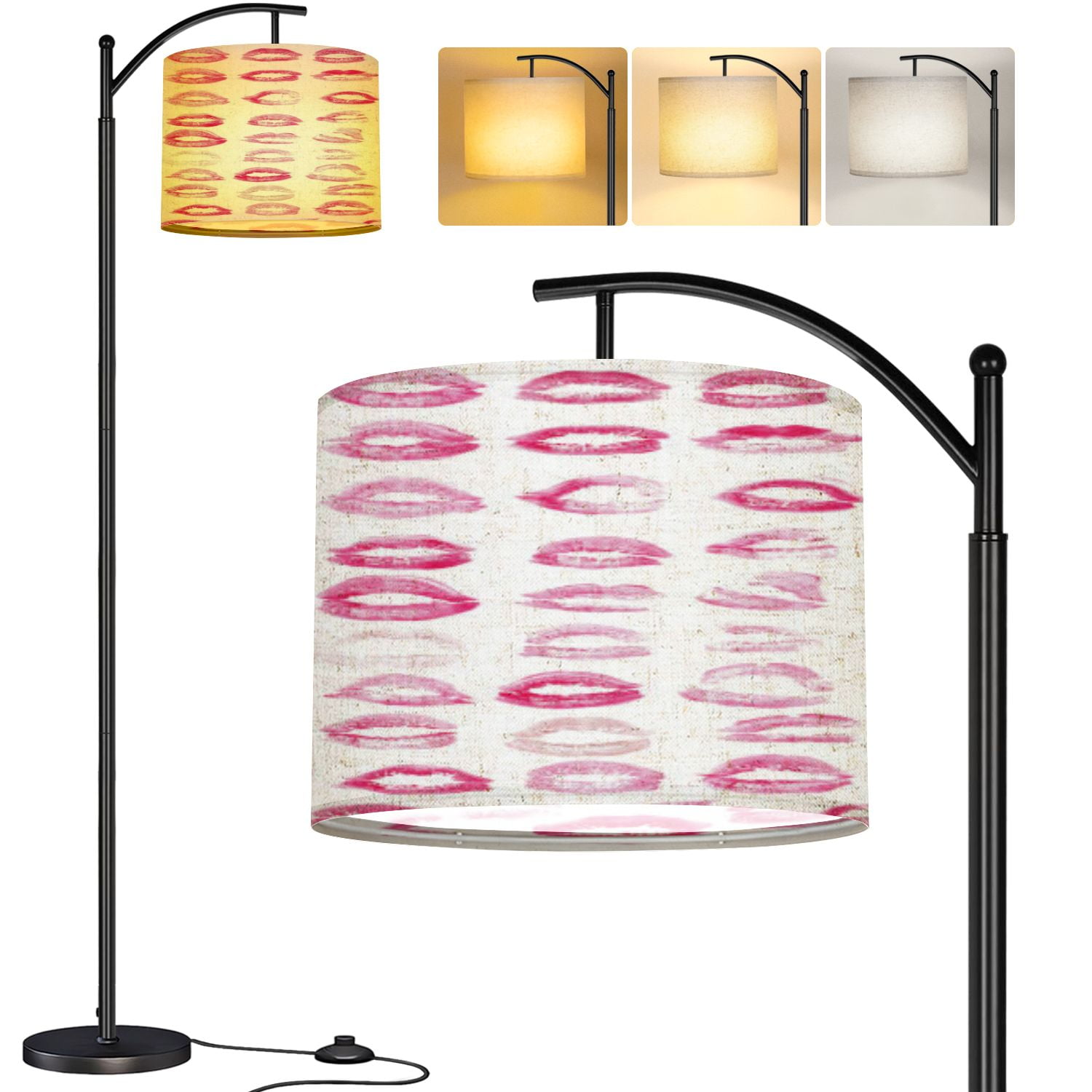 Arc Floor Lamp Beautiful red lips white Qualitative trace real lipstick ...