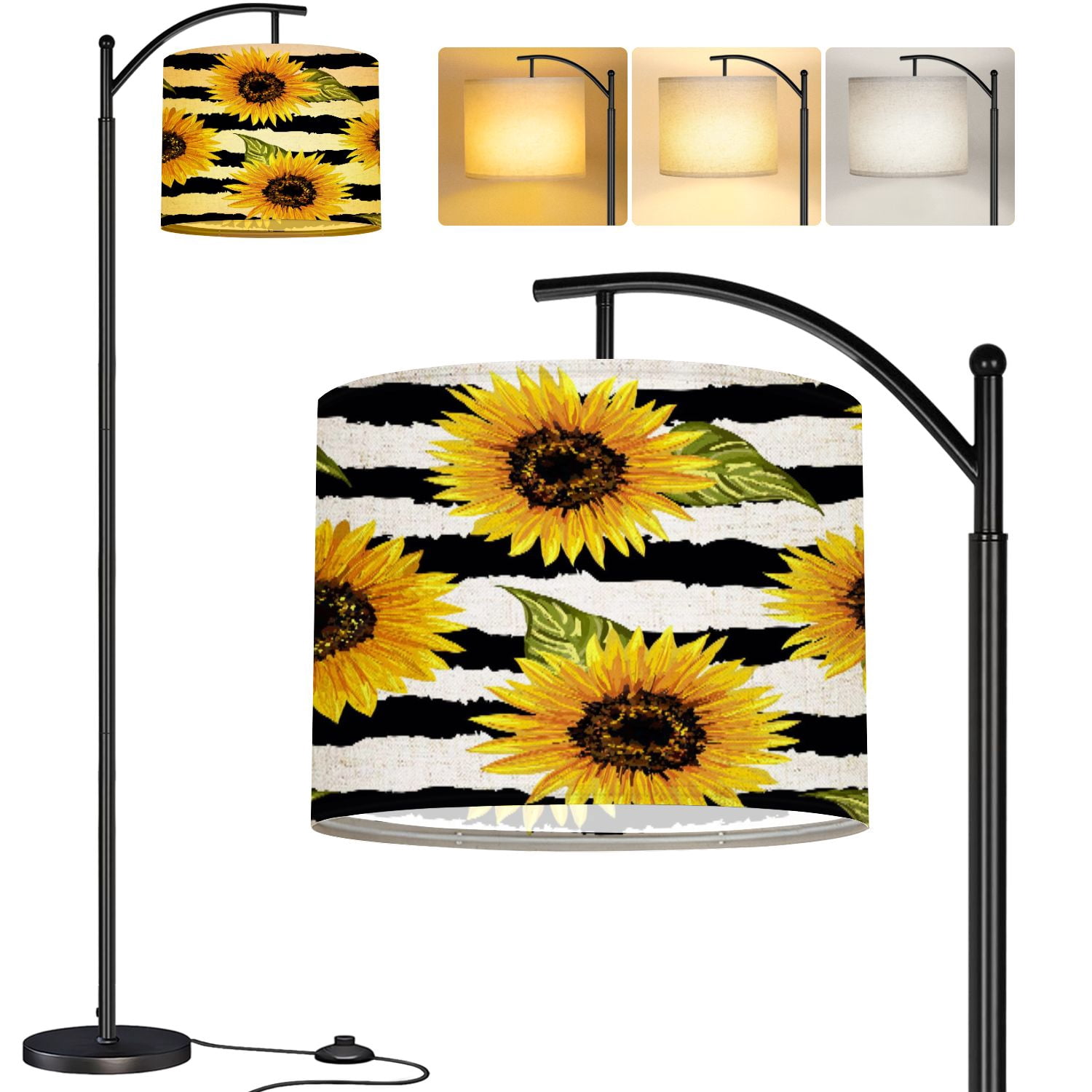 Arc Floor Lamp Beautiful seamless pattern sunflowers abstract ...