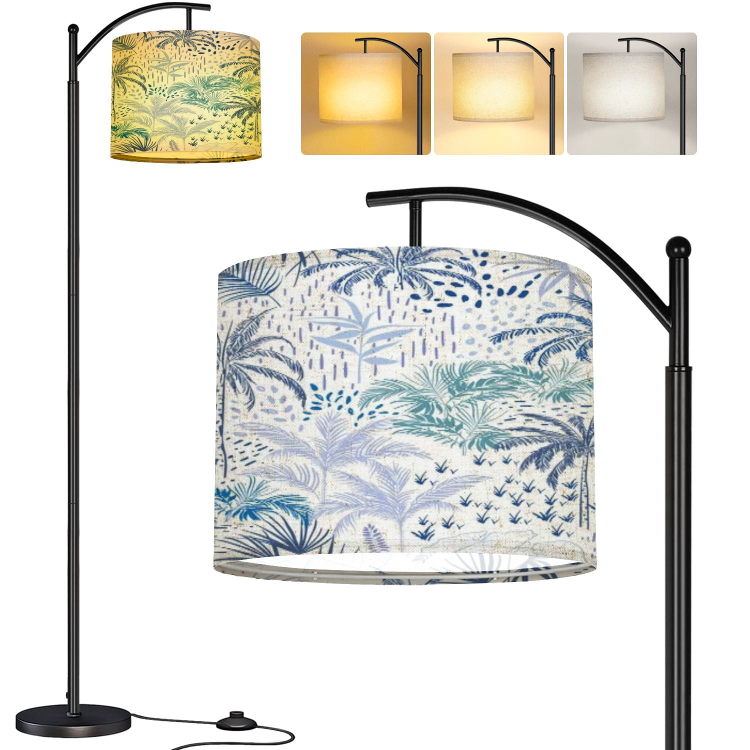 Arc Floor Lamp Beautiful seamless tropical forest pattern white ...