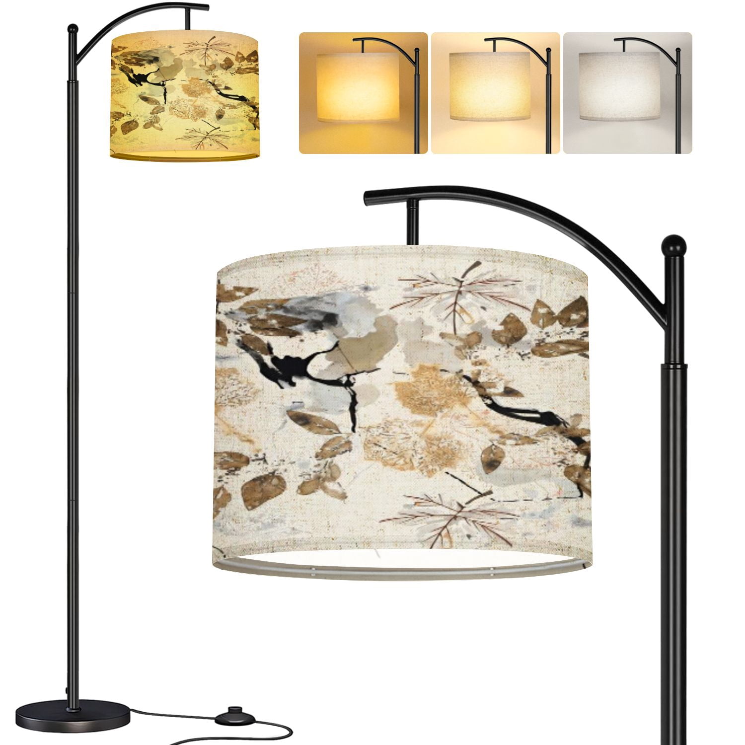 Arc Floor Lamp Beautiful silk scarf printed design floral ecoprint ...