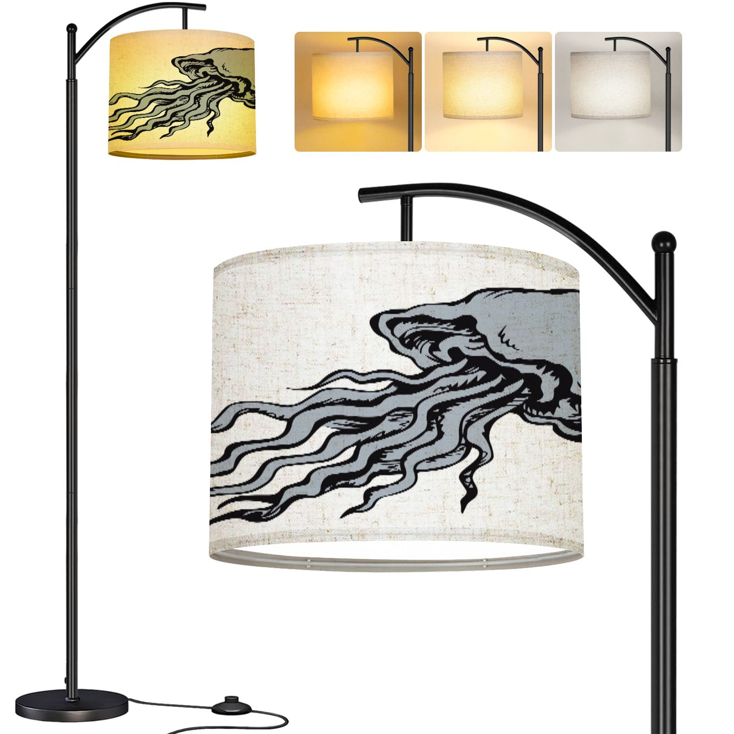 Arc Floor Lamp Big blubber feeler palpus nettle fish shape Freehand ...