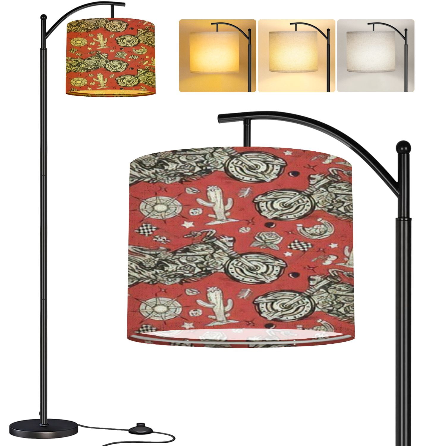 Arc Floor Lamp Bikers seamless Burning chopper motorcycle cactus road ...
