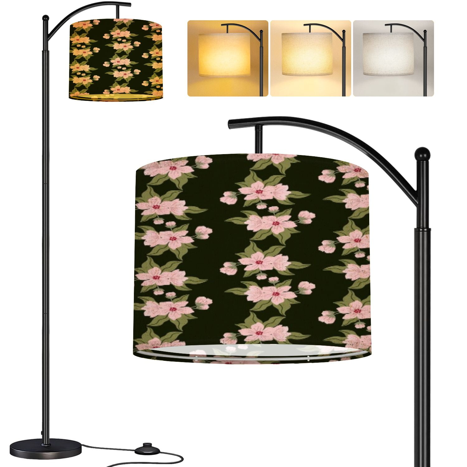 Arc Floor Lamp Blooming tree Cherry blossom Seamless pattern flowers ...