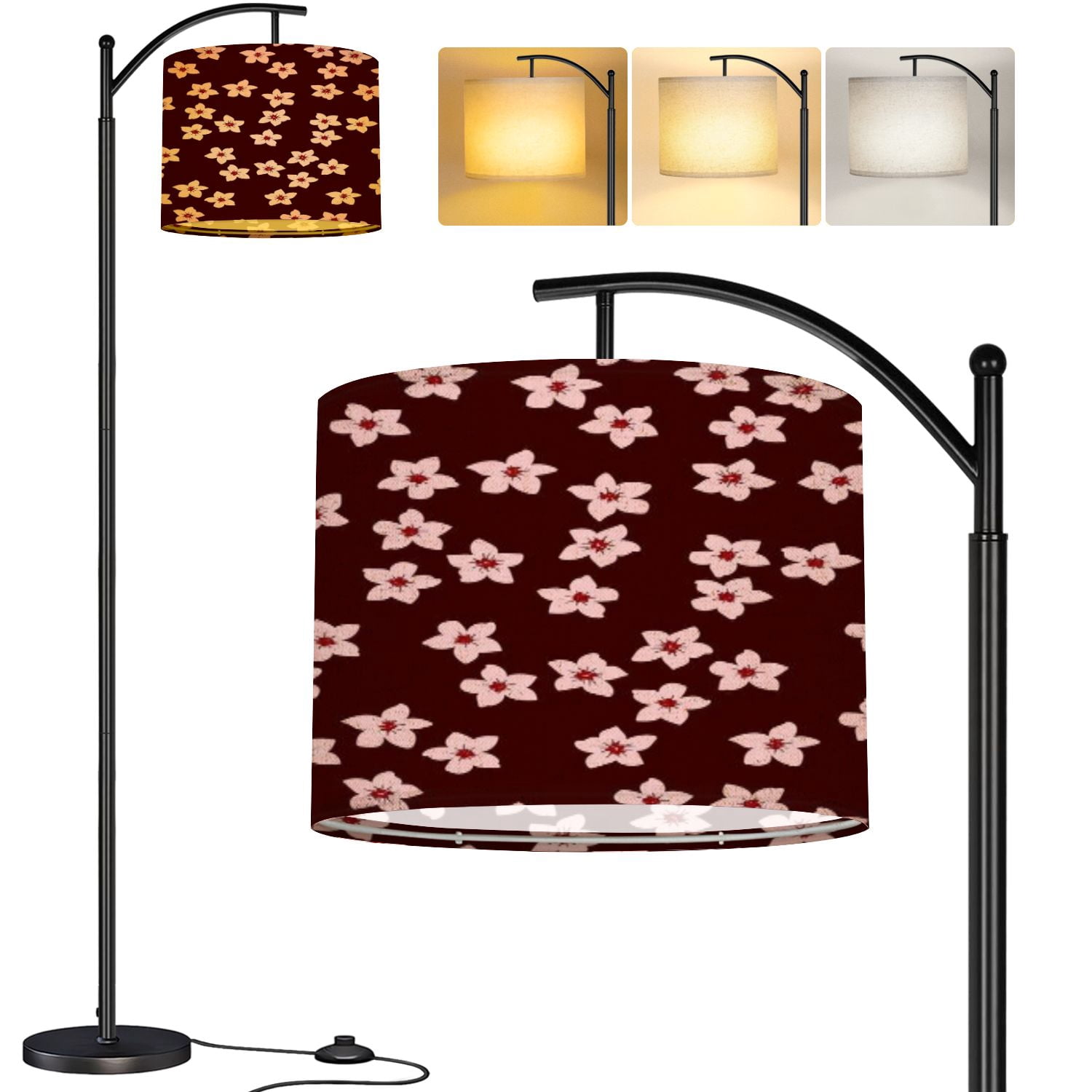Arc Floor Lamp Blooming tree Cherry blossom Seamless pattern flowers ...