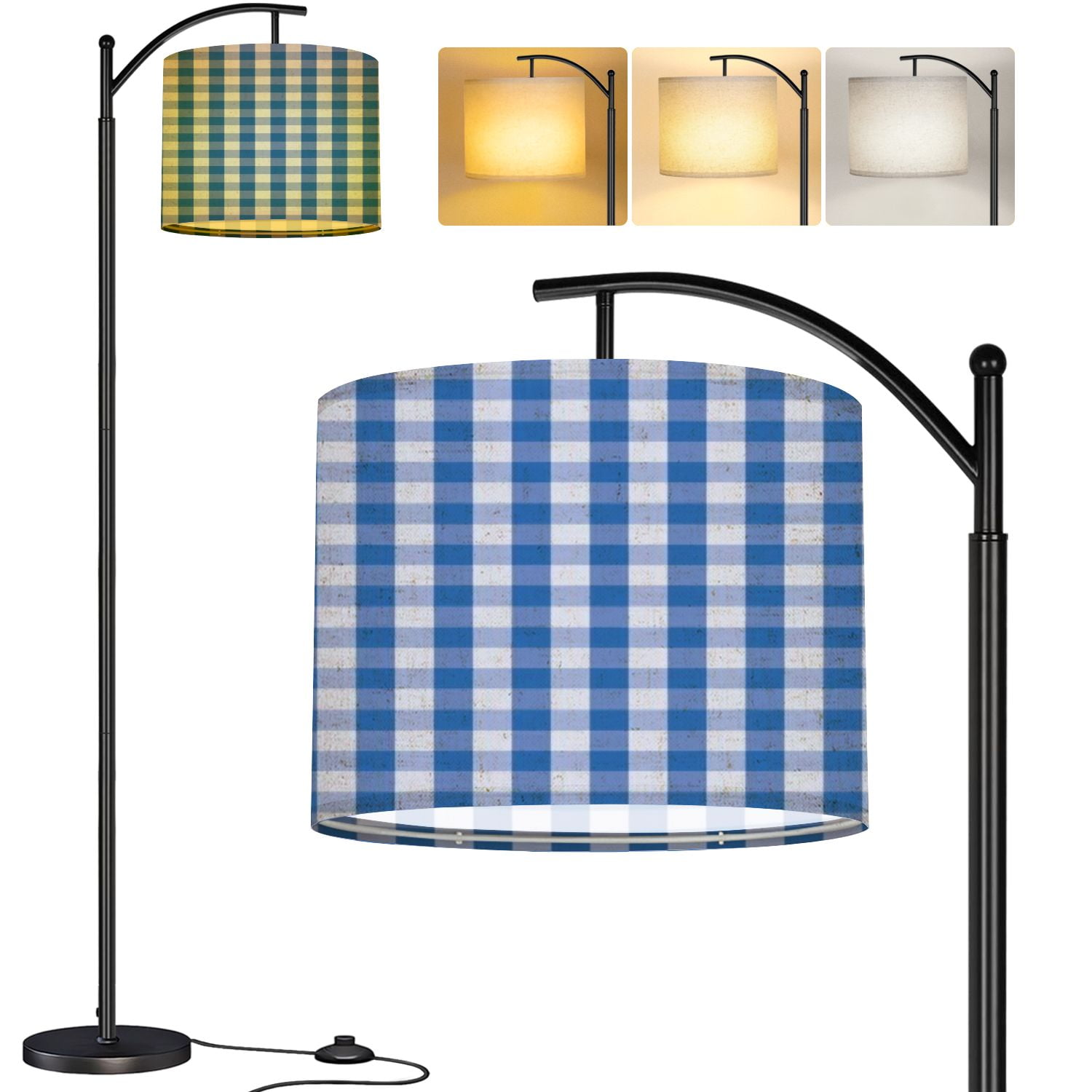 Arc Floor Lamp Blue checkered fabric square cute kitchen seamless ...