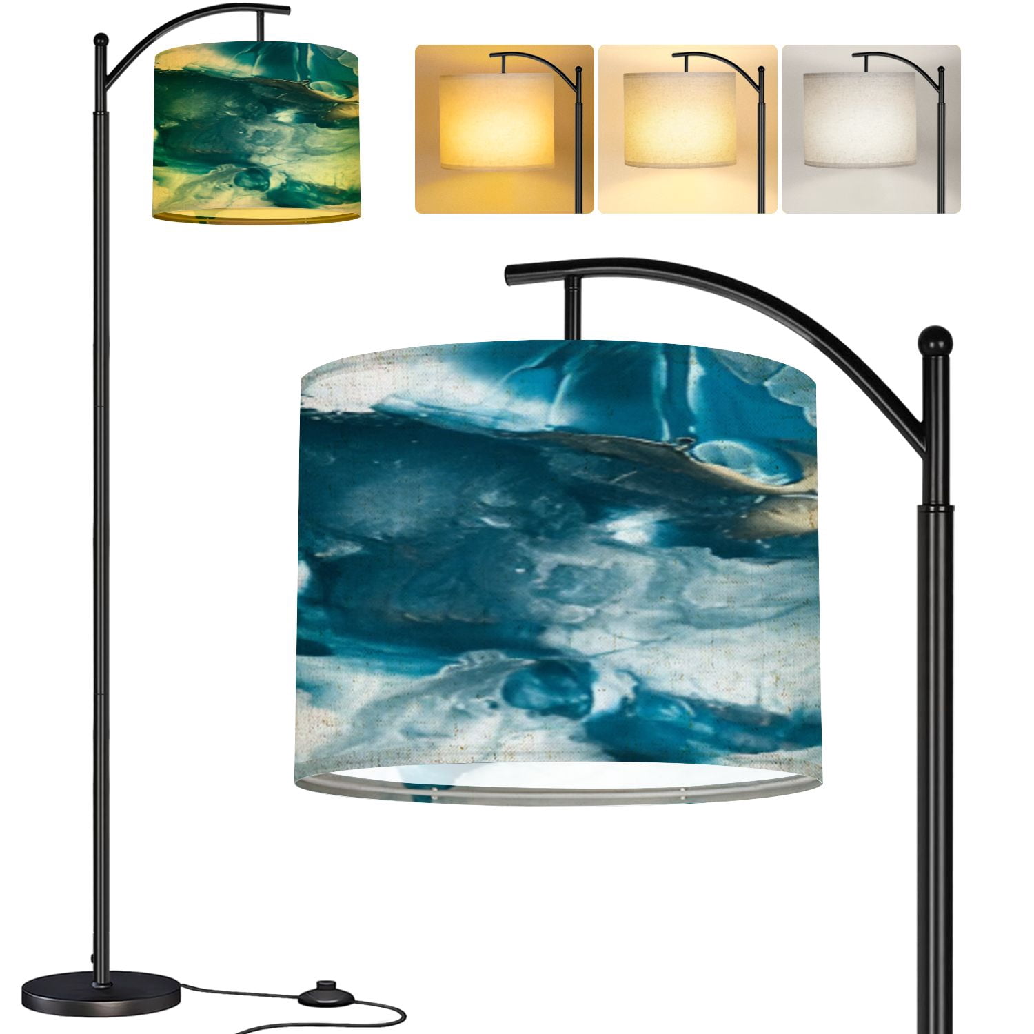 Arc Floor Lamp Blue gold abstract marble texture abstract ocean acrylic ...