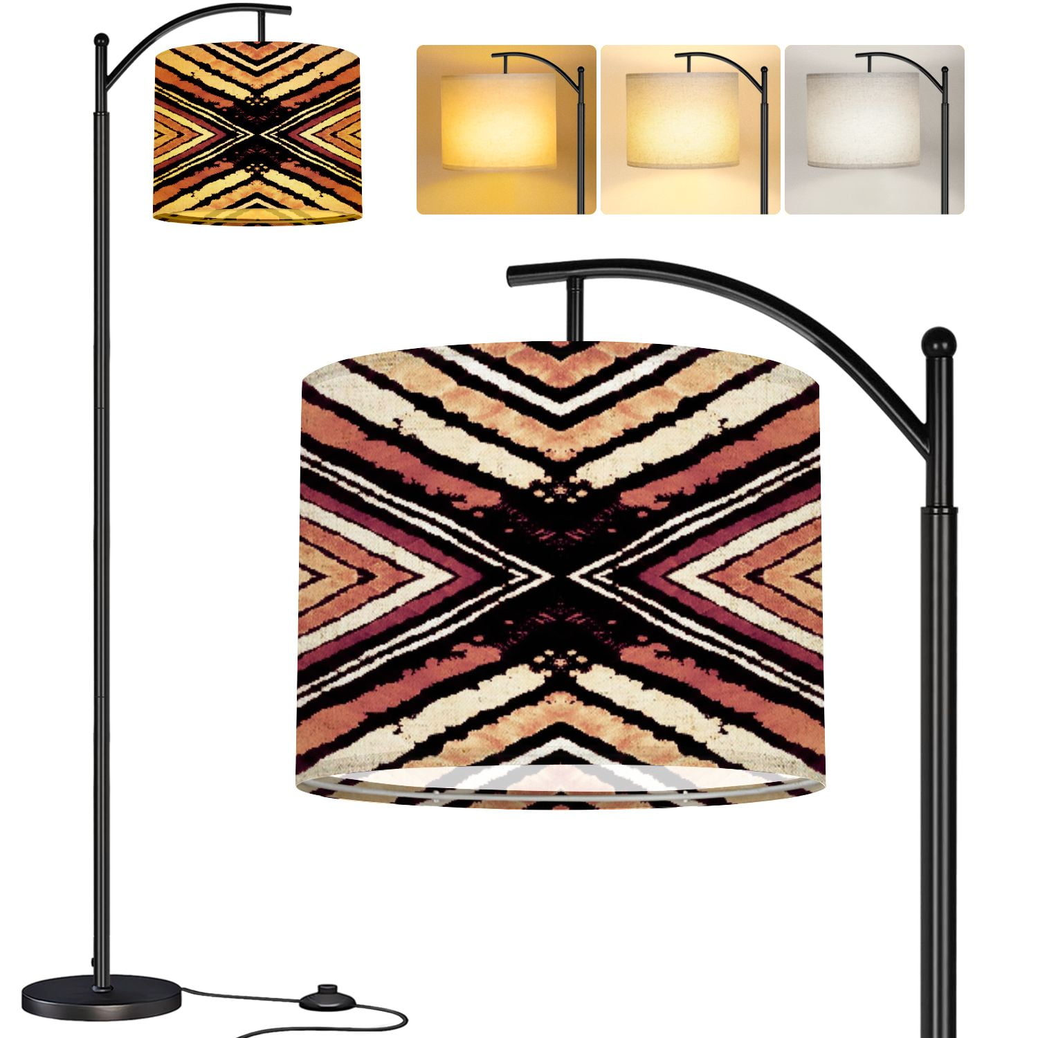 Arc Floor Lamp Bohemian African Boho Batik Bathroom Ceramic Motif ...