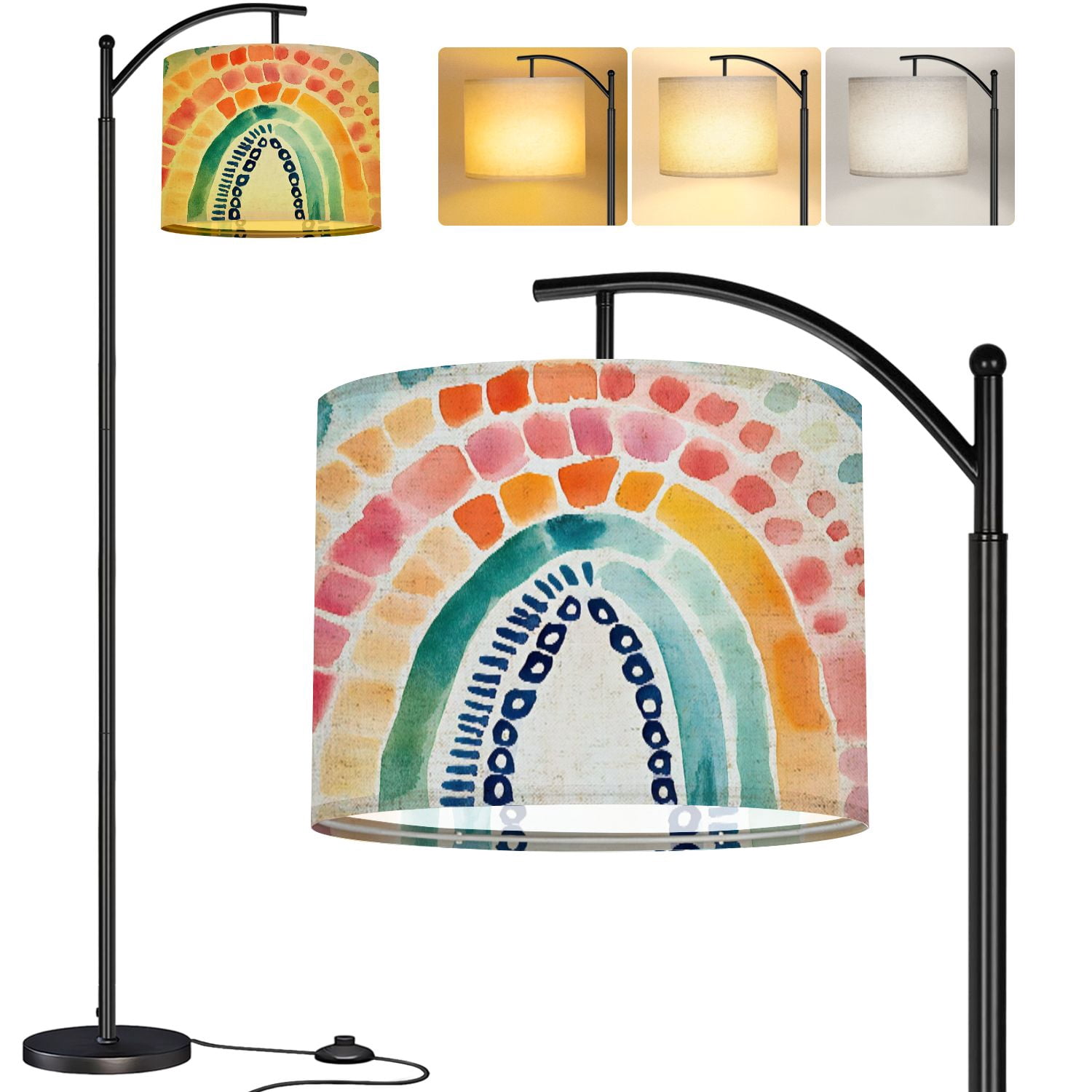 Arc Floor Lamp Boho Rainbow Cute Colorful Dots Arches Dotted Patterns ...