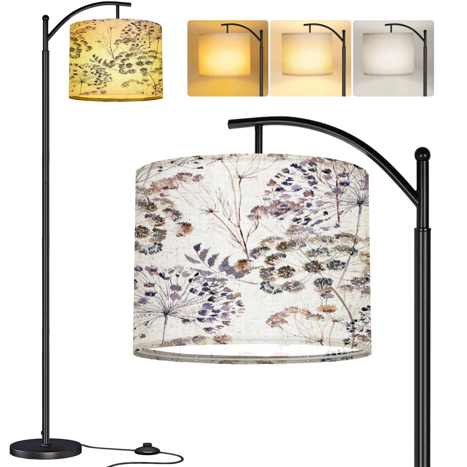 Arc Floor Lamp Boho flowers watercolor seamless paper for fabric Dried ...