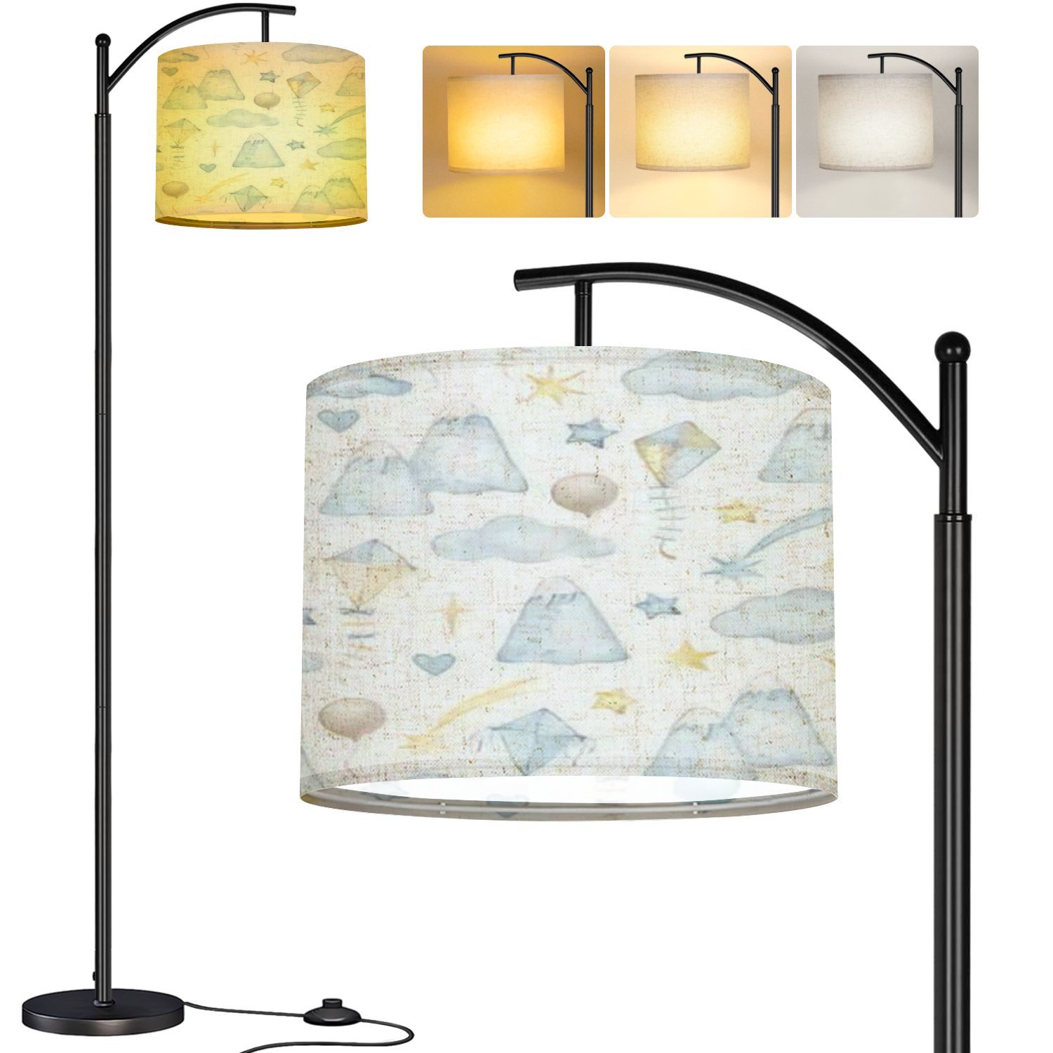 Arc Floor Lamp Boho seamless pattern for baby boys Watercolor hand ...