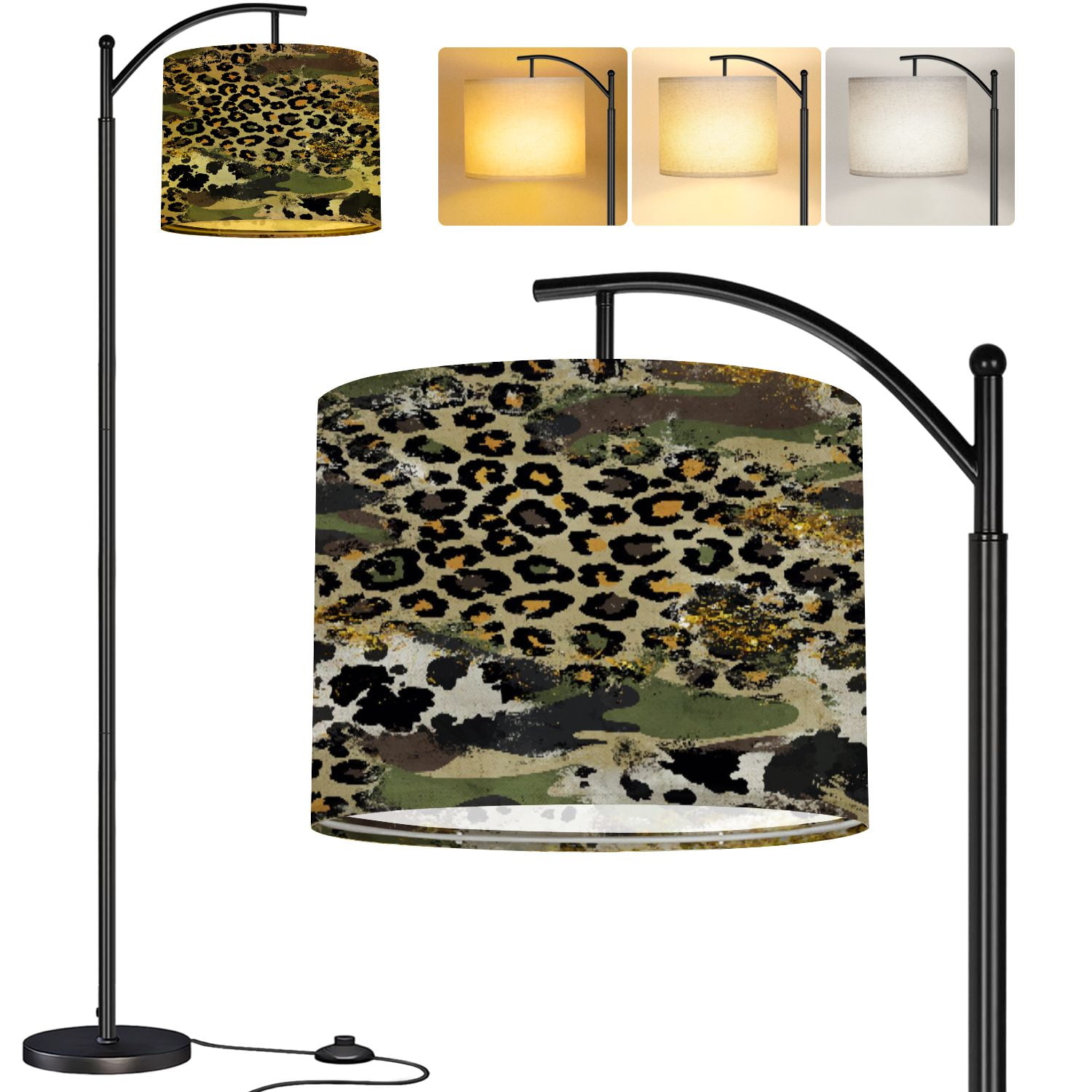 Arc Floor Lamp Camouflage Pattern Leopard Animal Skin Pattern Soldier ...