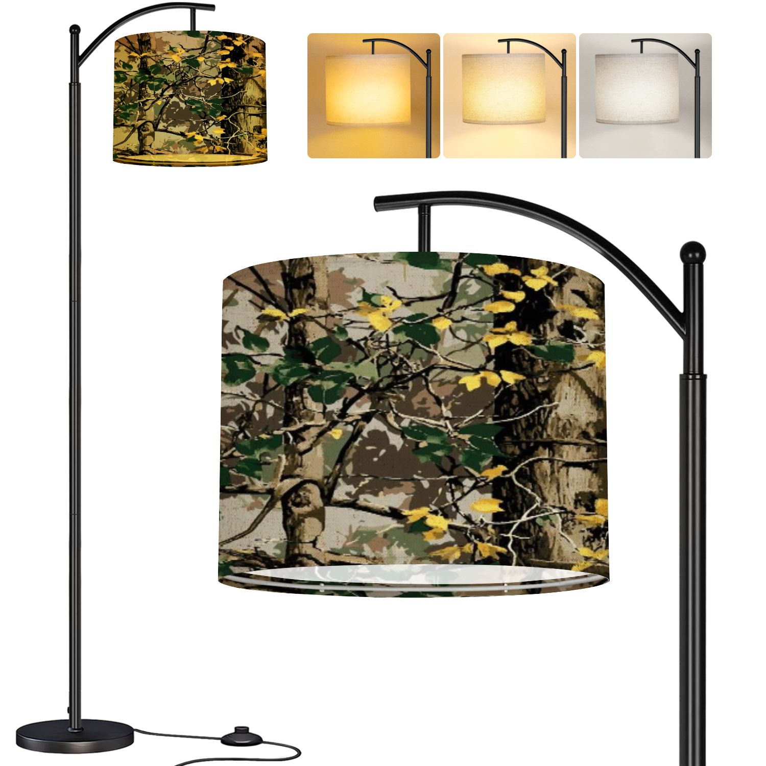 Arc Floor Lamp Camouflage forest seamless pattern Hunting camo texture ...