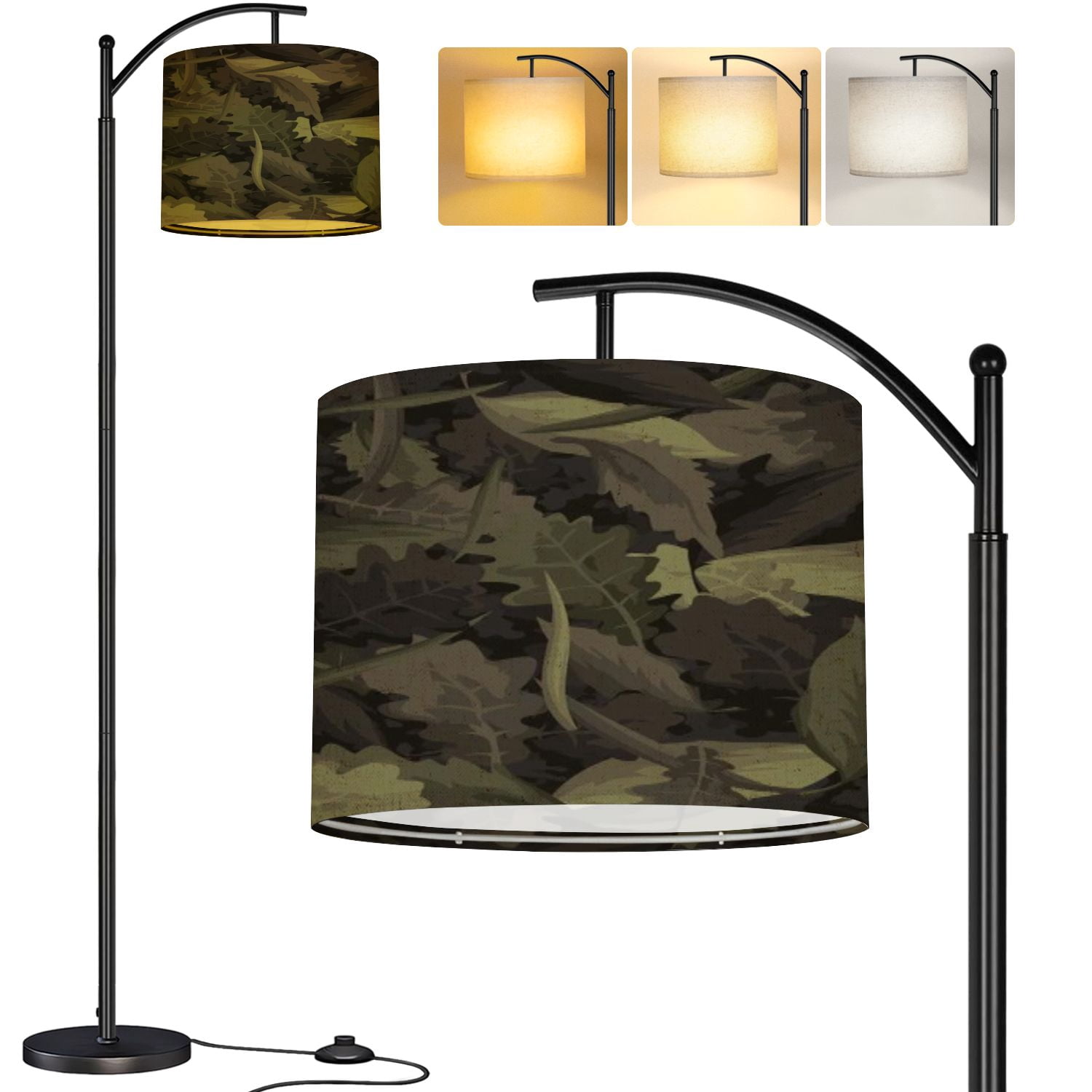 Arc Floor Lamp Camouflage leaves seamless pattern Abstract modern ...