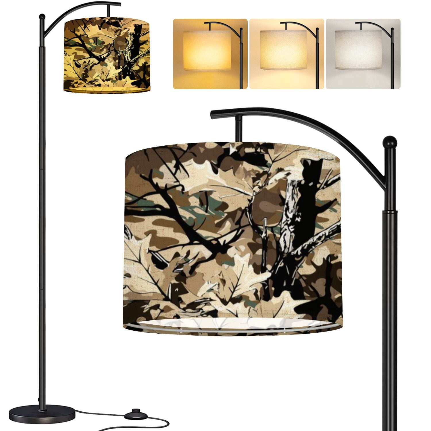 Arc Floor Lamp Camouflage seamless pattern Forest real tree camouflage ...