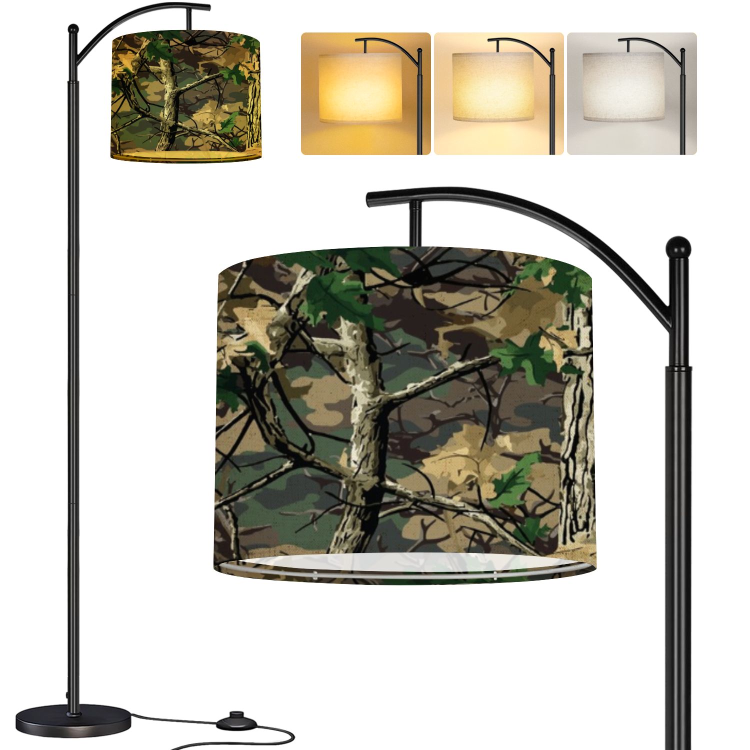 Arc Floor Lamp Camouflage seamless pattern tree hunting camouflage ...