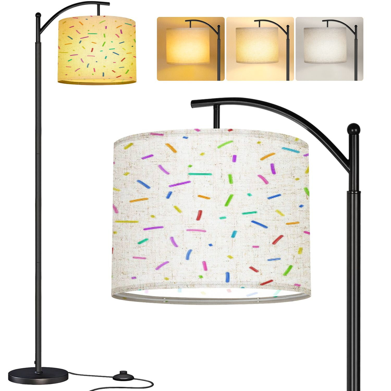 Arc Floor Lamp Candy Sprinkle Seamless Pattern Donut Rainbow Sprinkles Texture Sweet Tall Modern ...