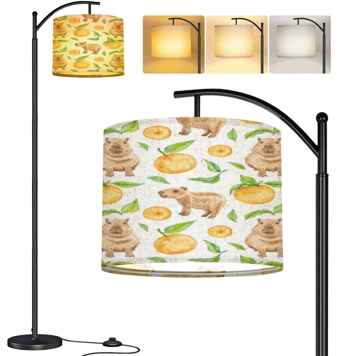 Arc Floor Lamp Capybara drawn watercolor seamless pattern Watercolor ...