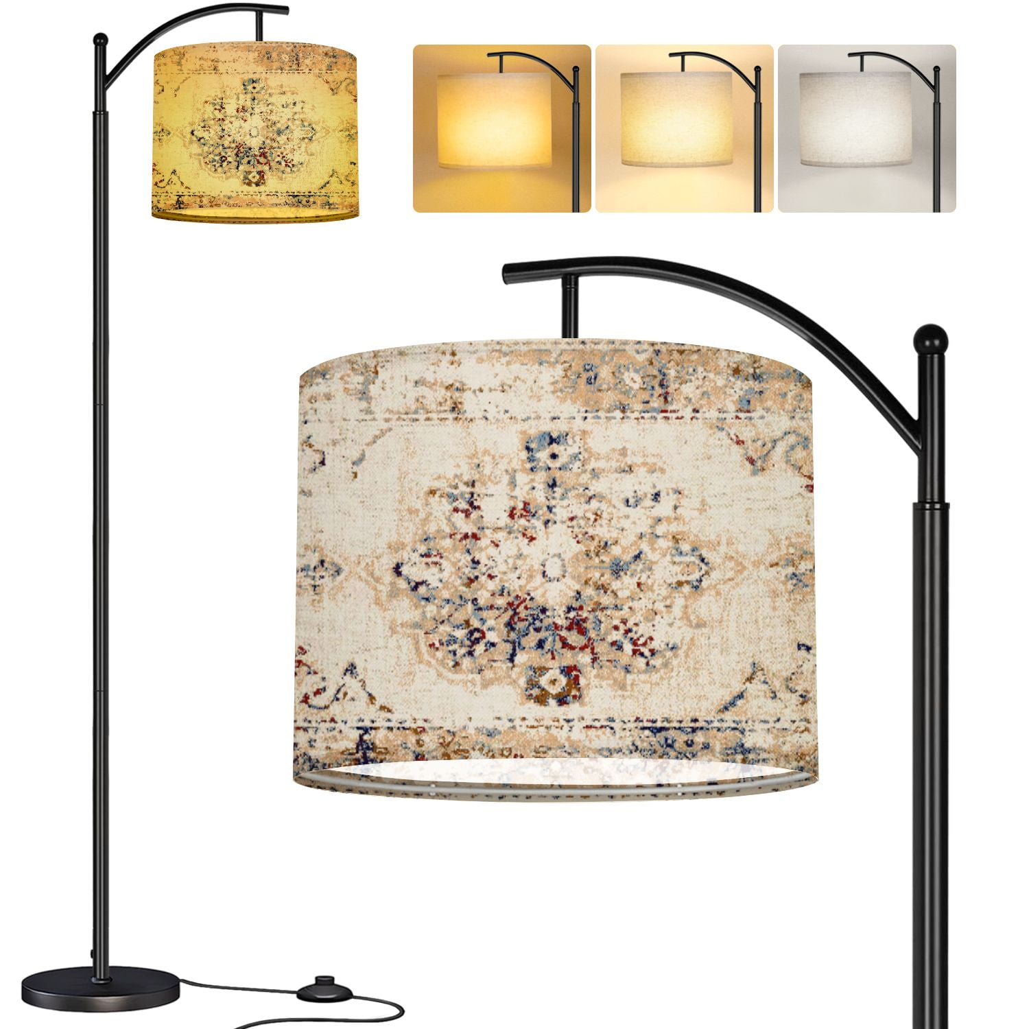 Arc Floor Lamp Carpet bathmat Rug Boho Style ethnic design pattern ...