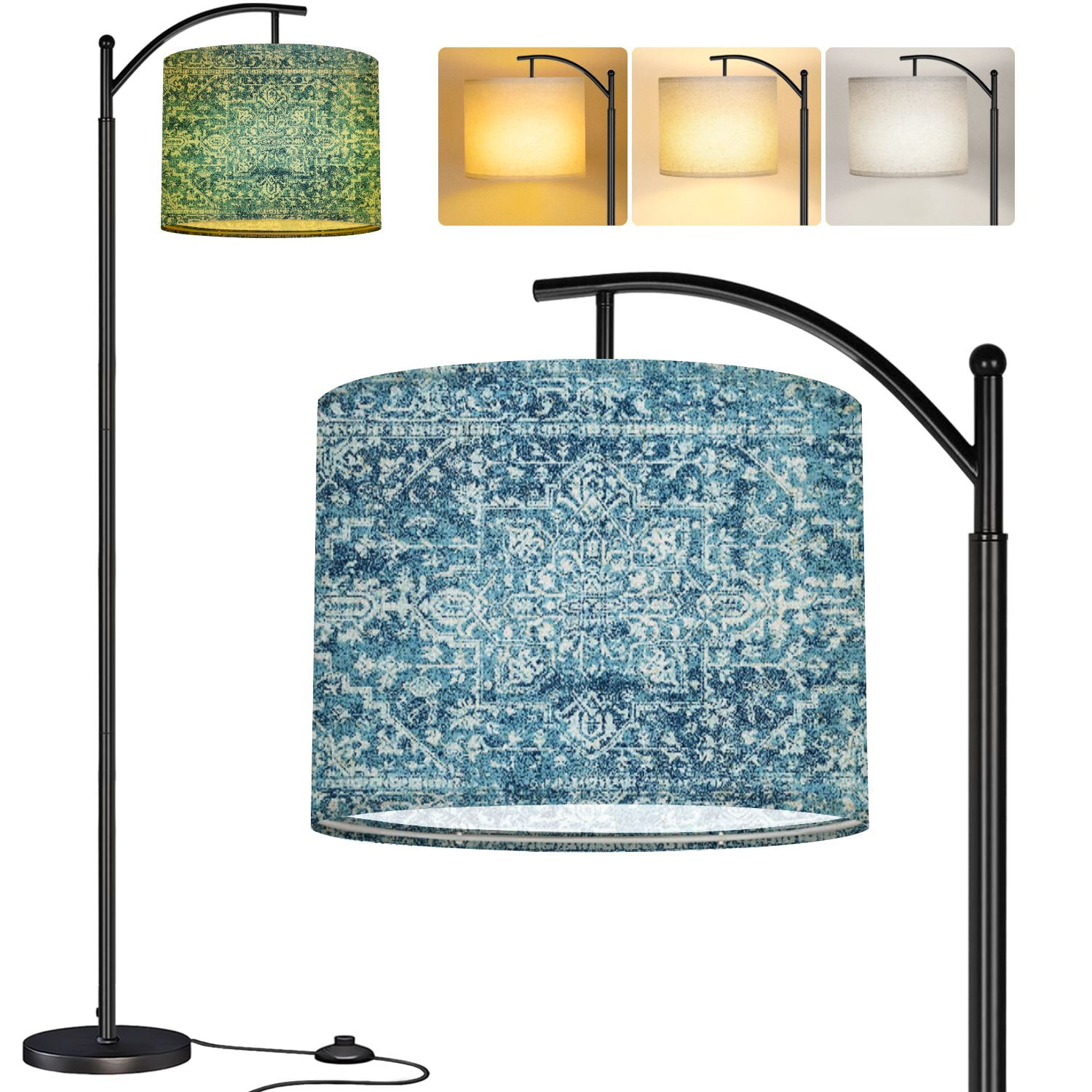 Arc Floor Lamp Carpet bathmat Rug Boho Style ethnic design pattern ...