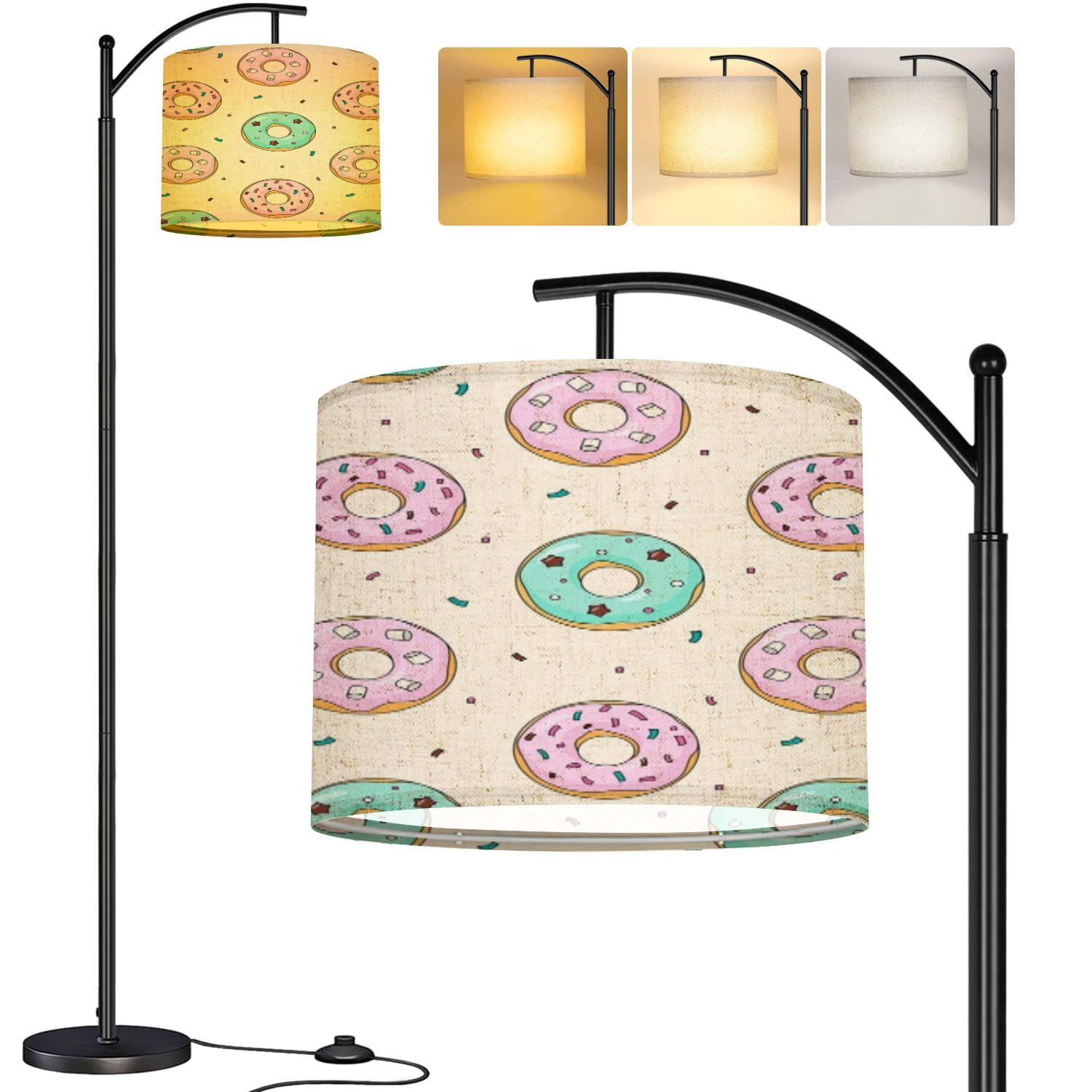 Arc Floor Lamp Cartoon donuts seamless pattern pastel doughnuts ...