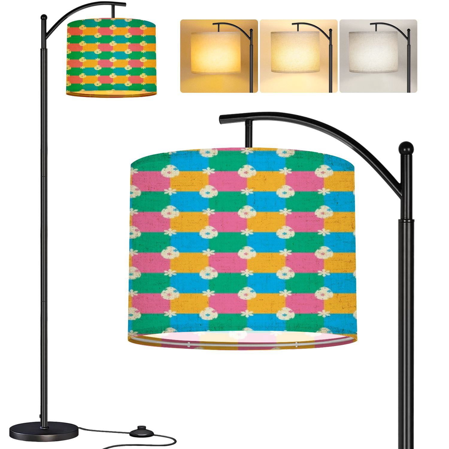 Arc Floor Lamp Checkered board Easter Egg Flower shape abstract ...