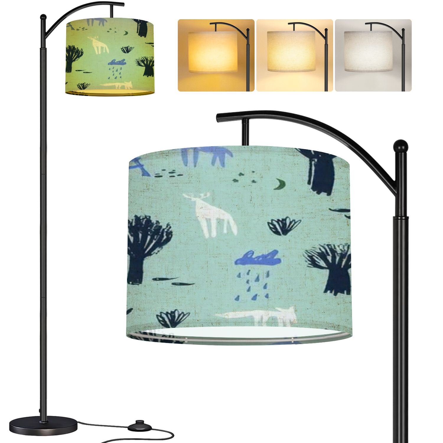 Arc Floor Lamp Child drawing Tall Modern Standing Lamp LED Adjustable ...