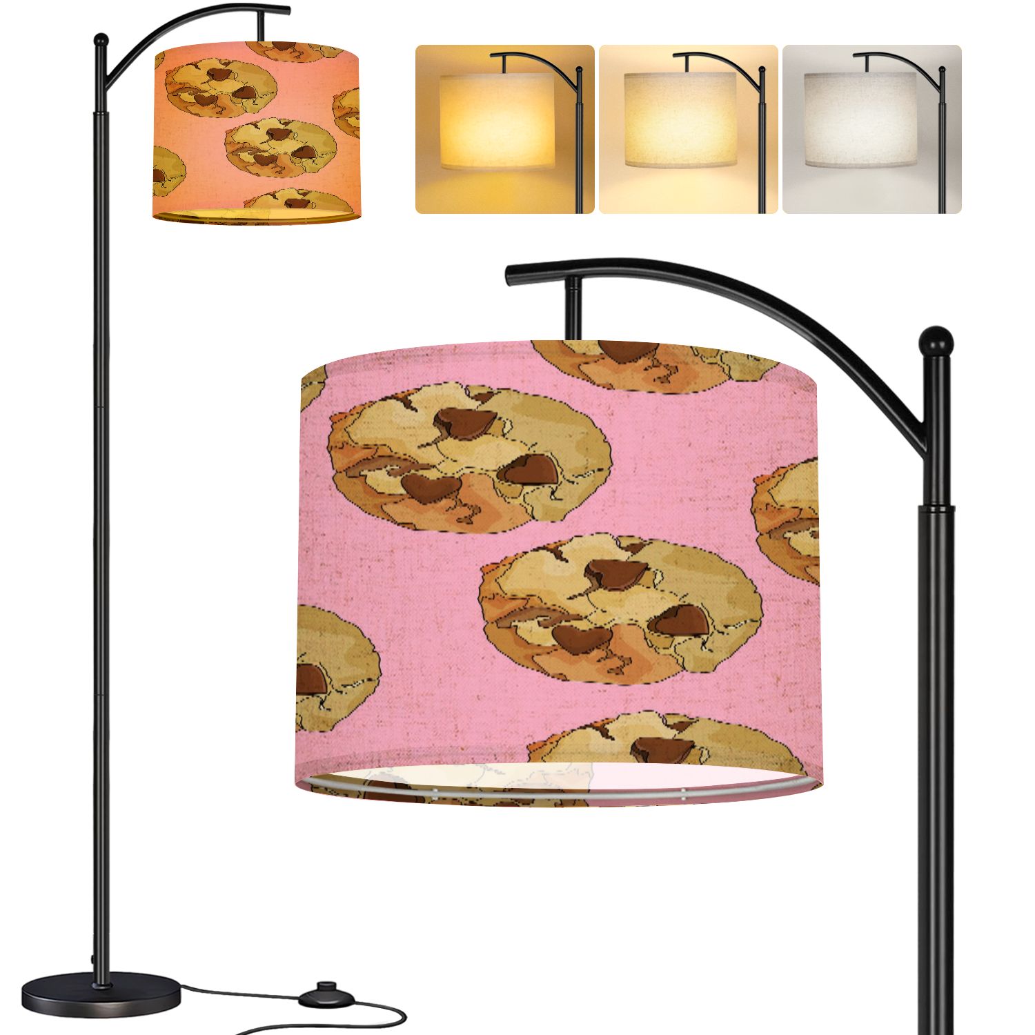 Arc Floor Lamp Chocolate Heart Cookies Tall Modern Standing Lamp LED ...