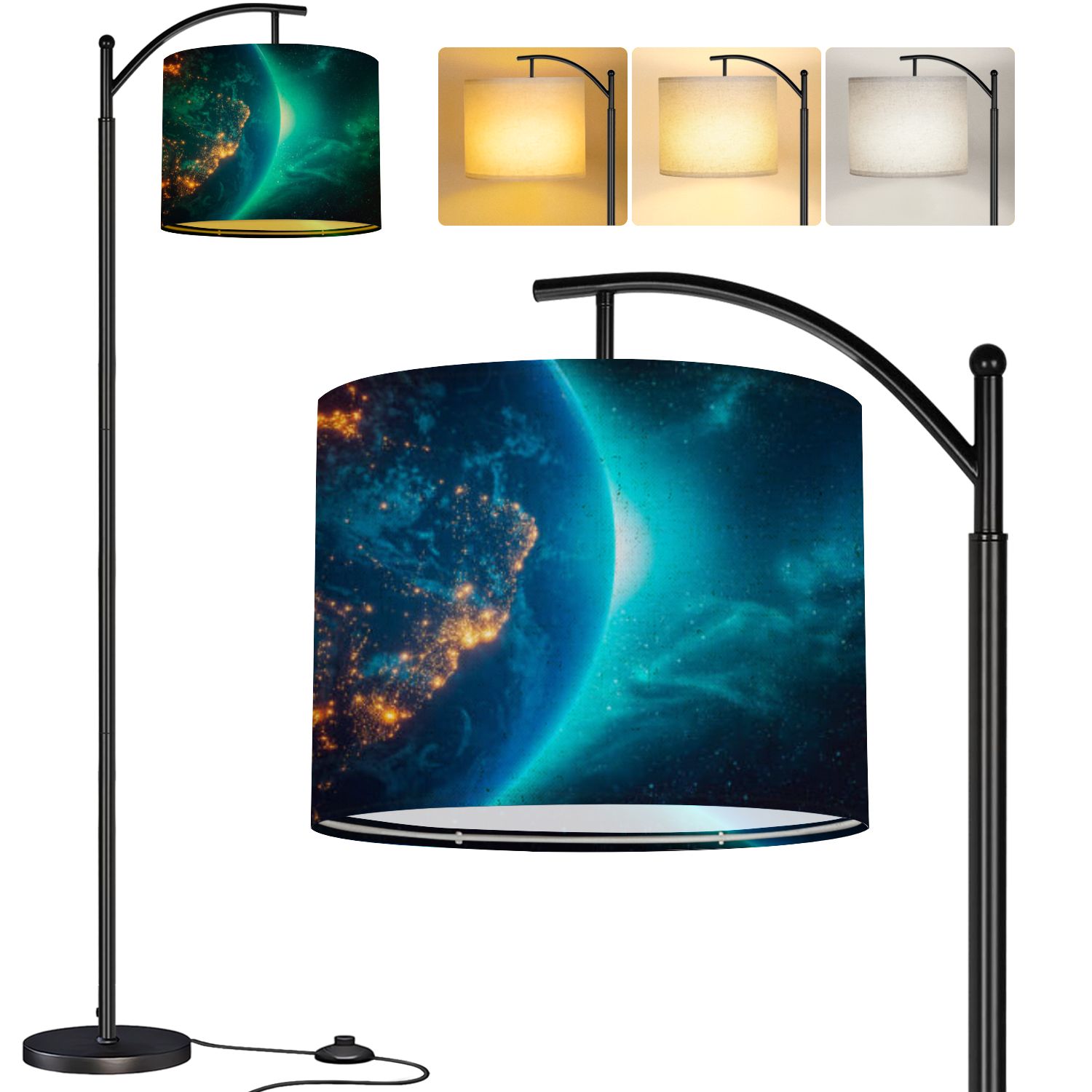 Arc Floor Lamp City lights South America continents night from outer ...