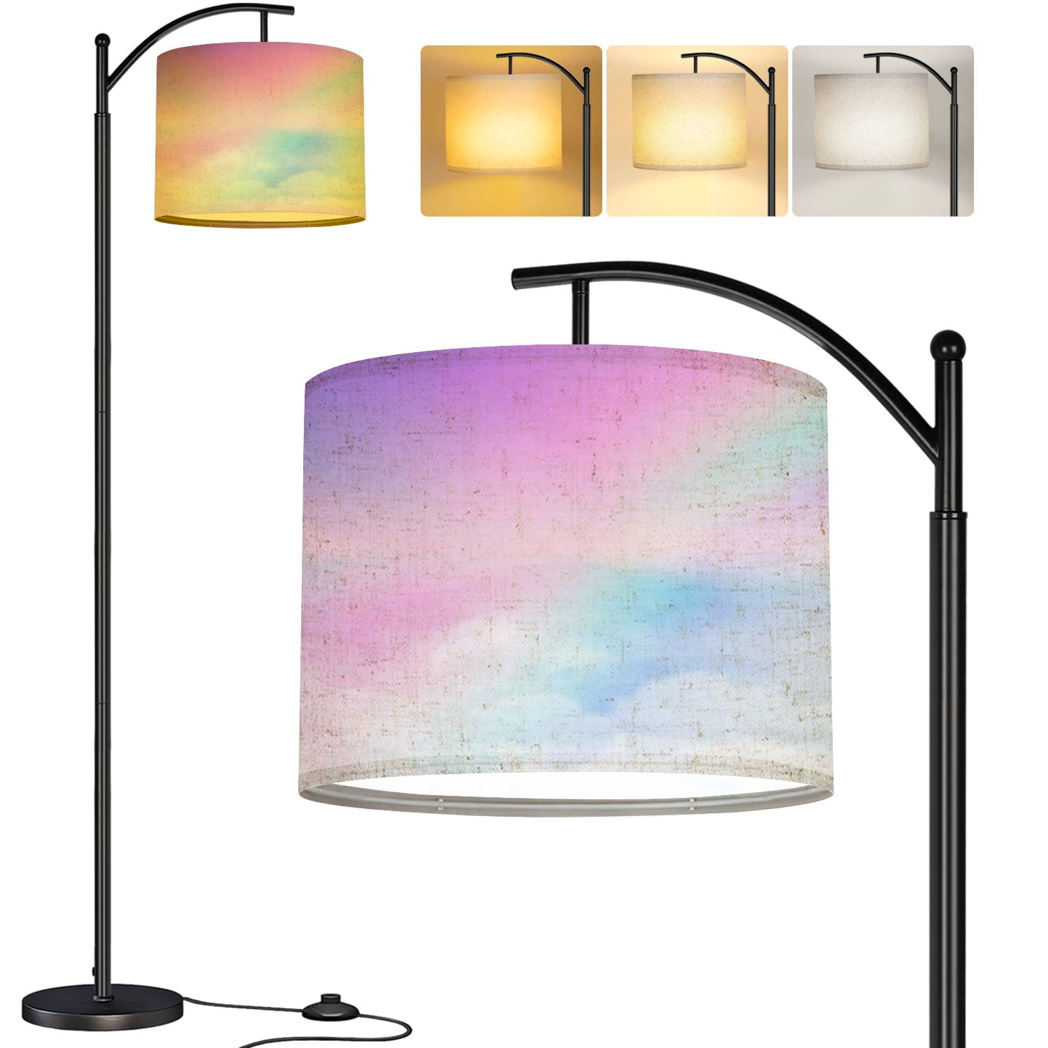 Arc Floor Lamp Cloud sky pastel colored Tall Modern Standing Lamp LED ...