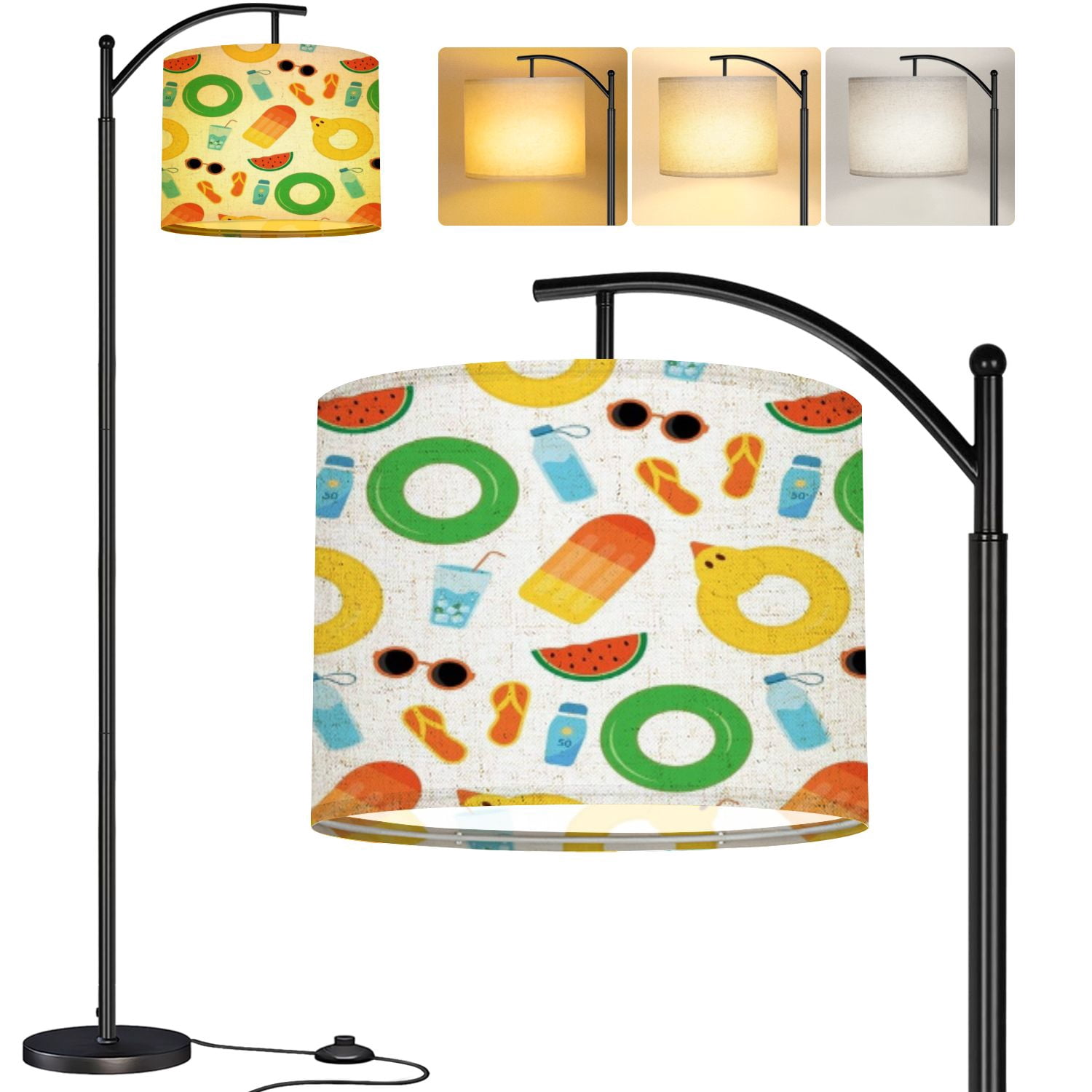 Arc Floor Lamp Colorful Summer seamless pattern elements for relaxing ...