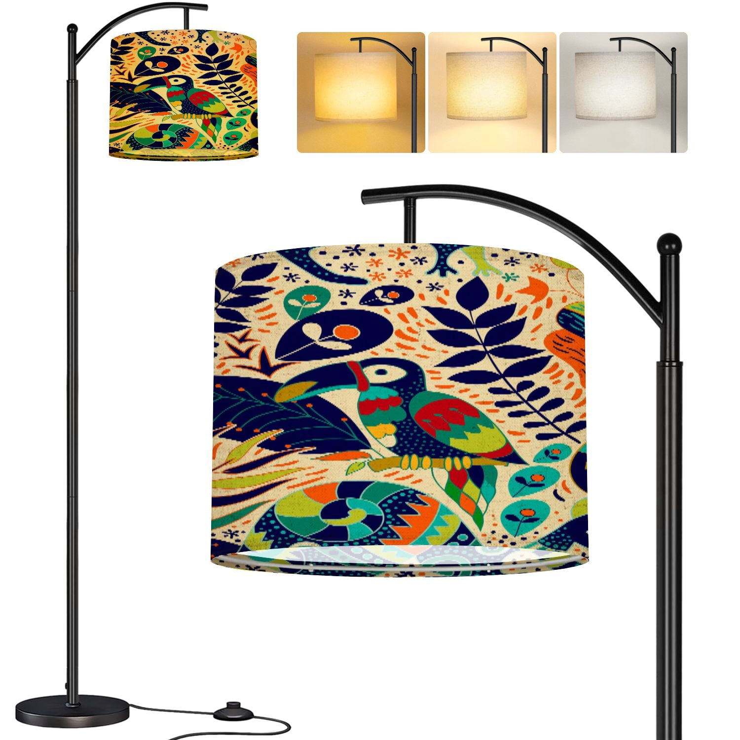 Arc Floor Lamp Colorful australian animals Decorative nature Tall ...