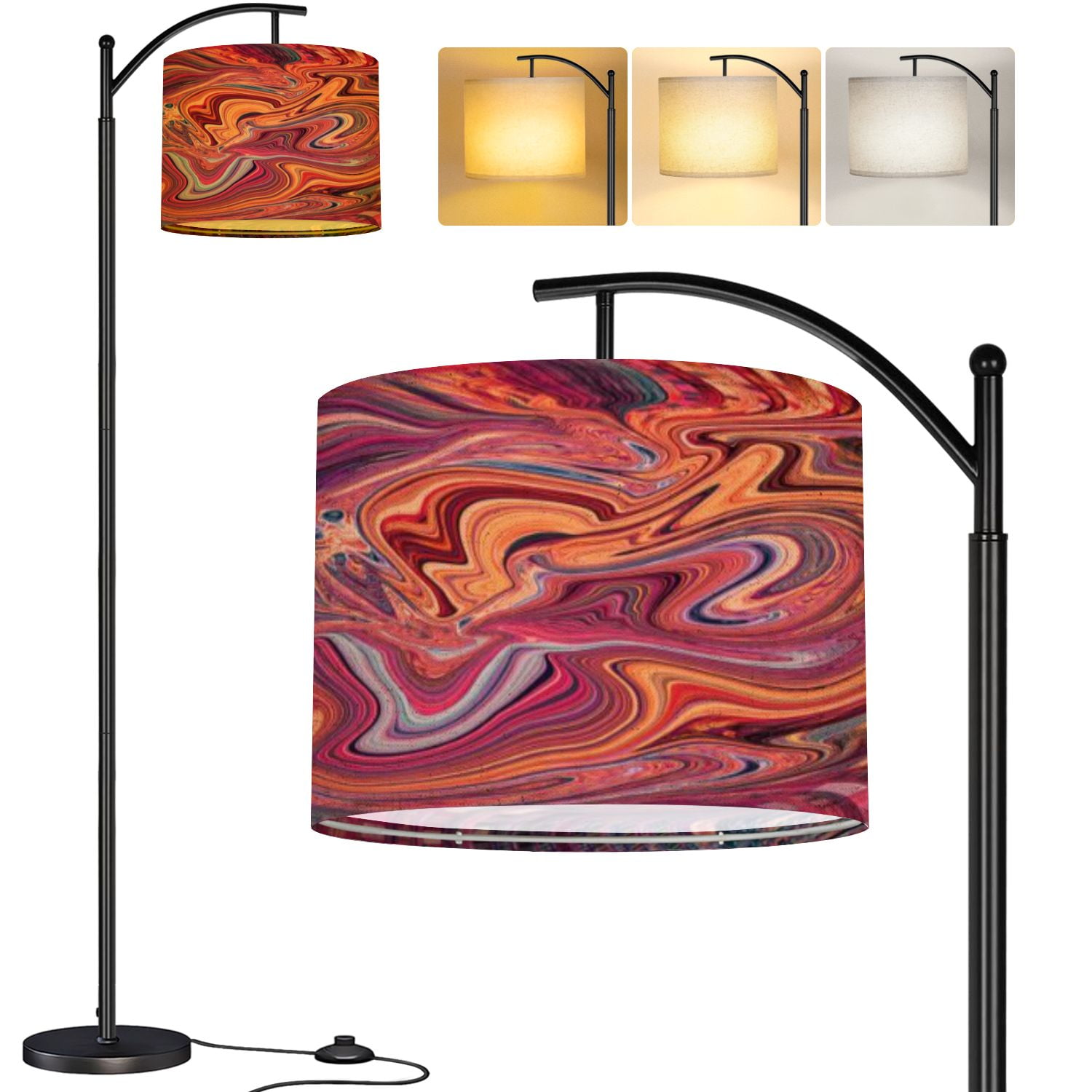 Arc Floor Lamp Colorful psychedelic liquefied Tall Modern Standing Lamp ...