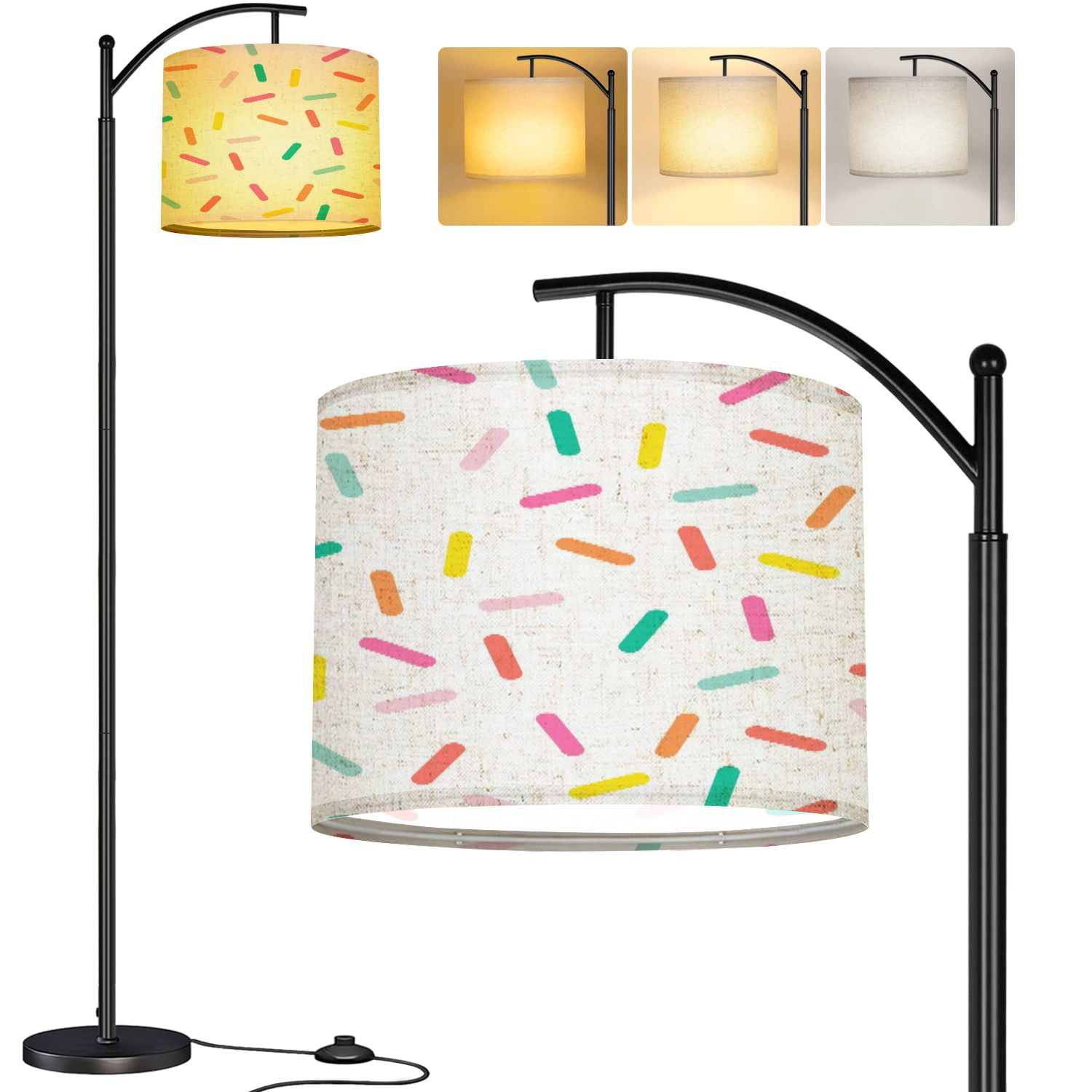 Arc Floor Lamp Colorful seamless confetti Bakery themed donut doughnut ...