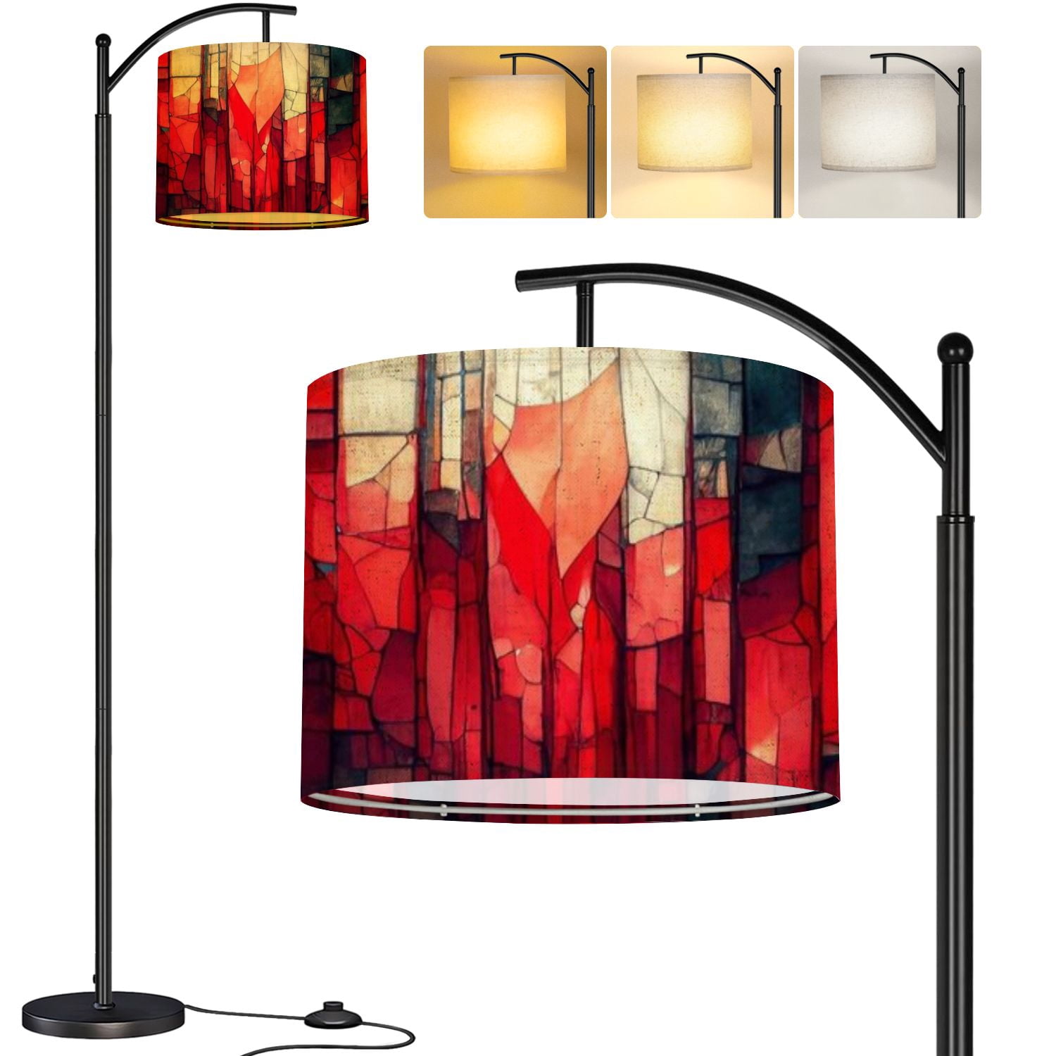 Arc Floor Lamp Colorful stained glass window Abstract stained glass Art ...
