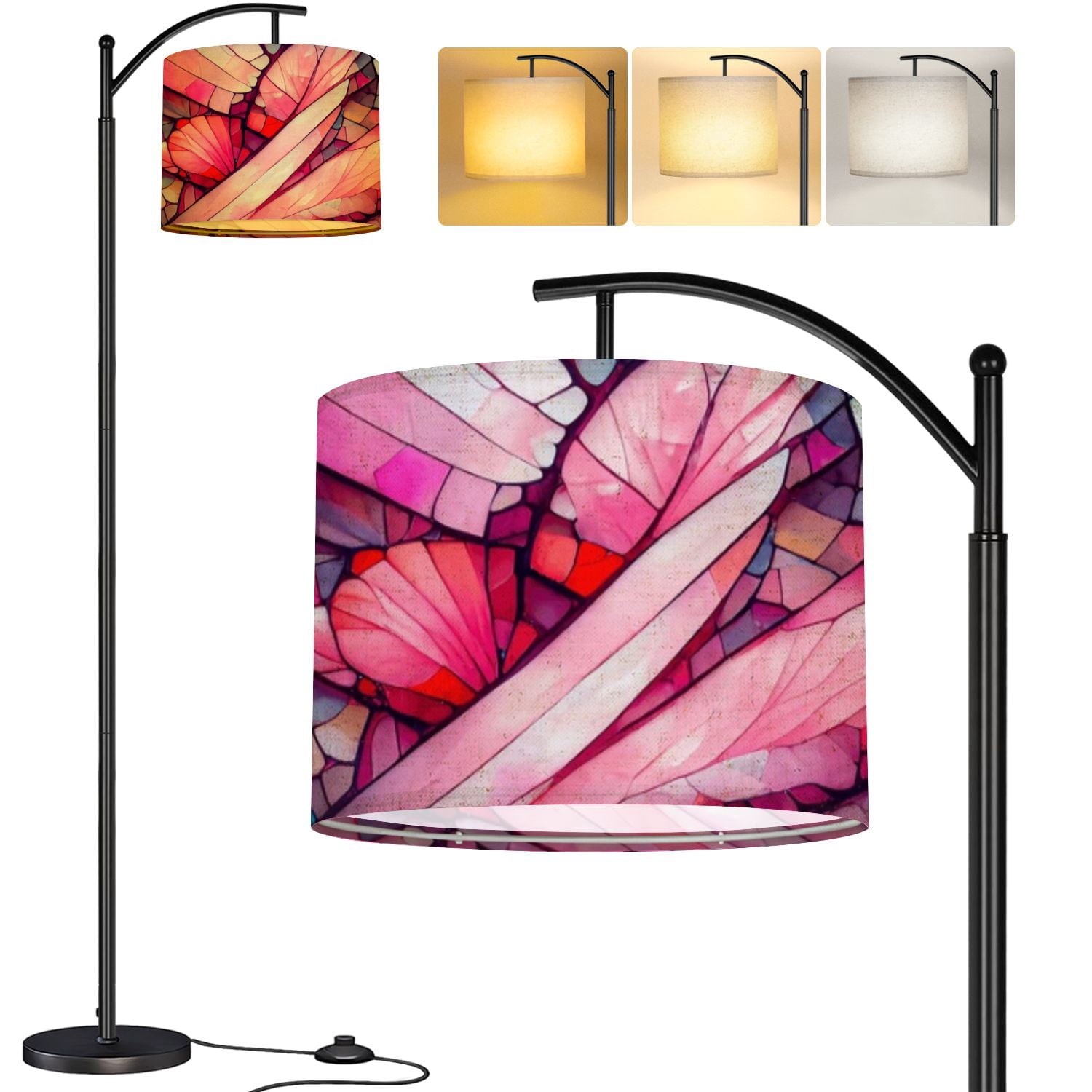 Arc Floor Lamp Colorful stained glass window Abstract stained glass Art ...