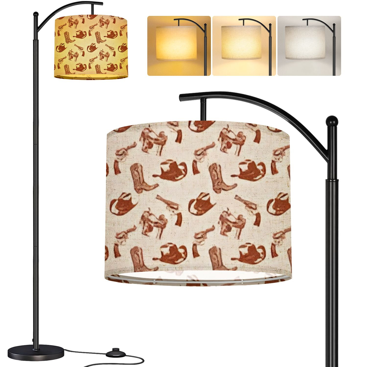 Arc Floor Lamp Cowboy Western Boho Warm Earthy Colors Pattern Different ...