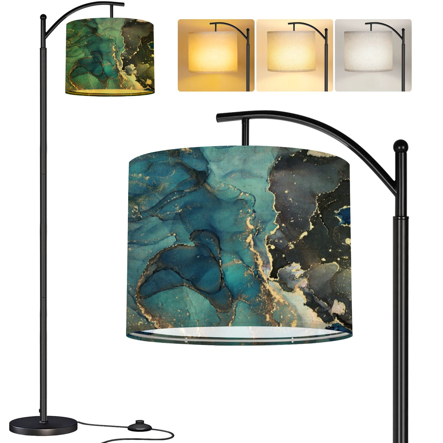 Arc Floor Lamp Currents translucent hues snaking swirls foamy sprays ...