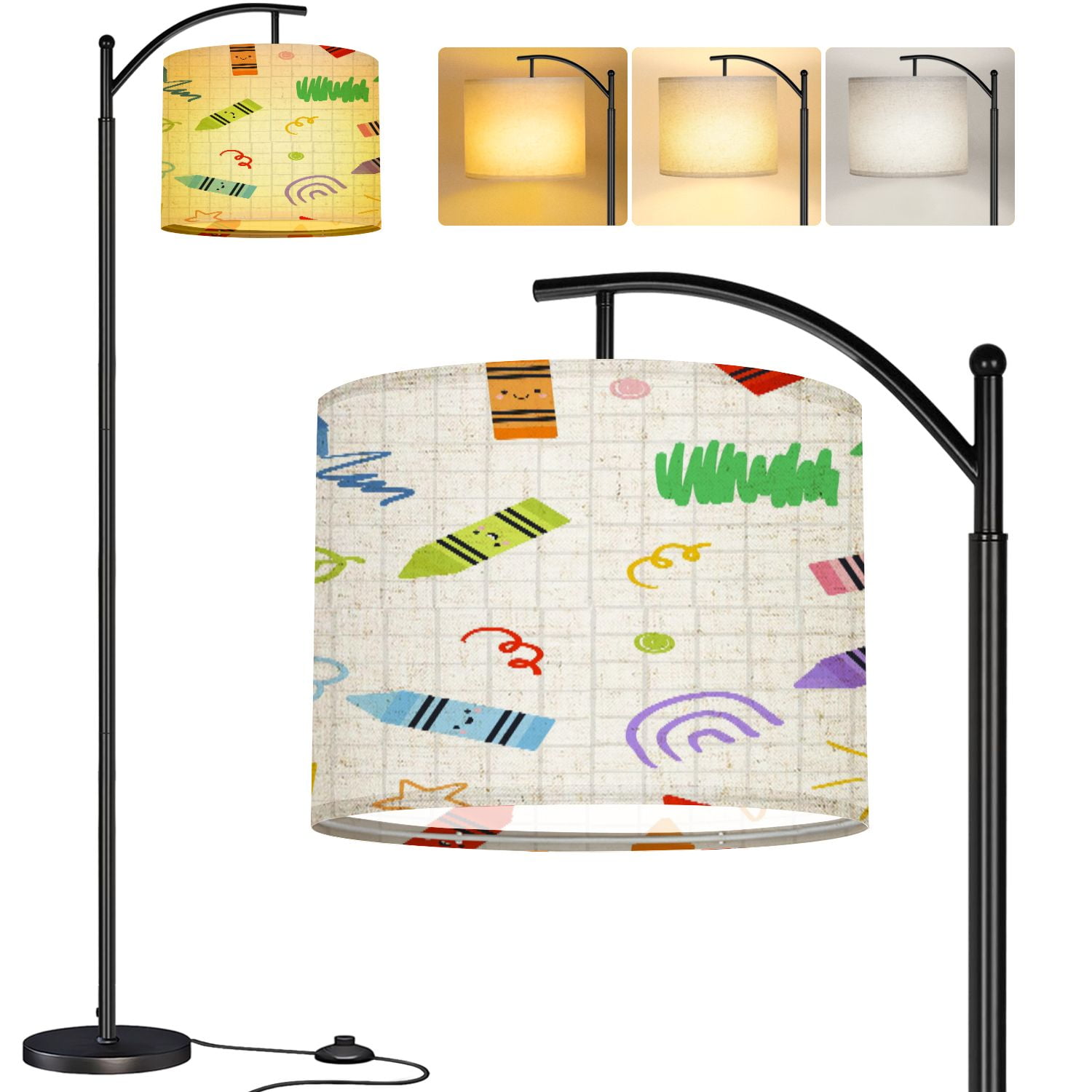 Arc Floor Lamp Cute childish seamless pattern kawaii colorful crayons ...